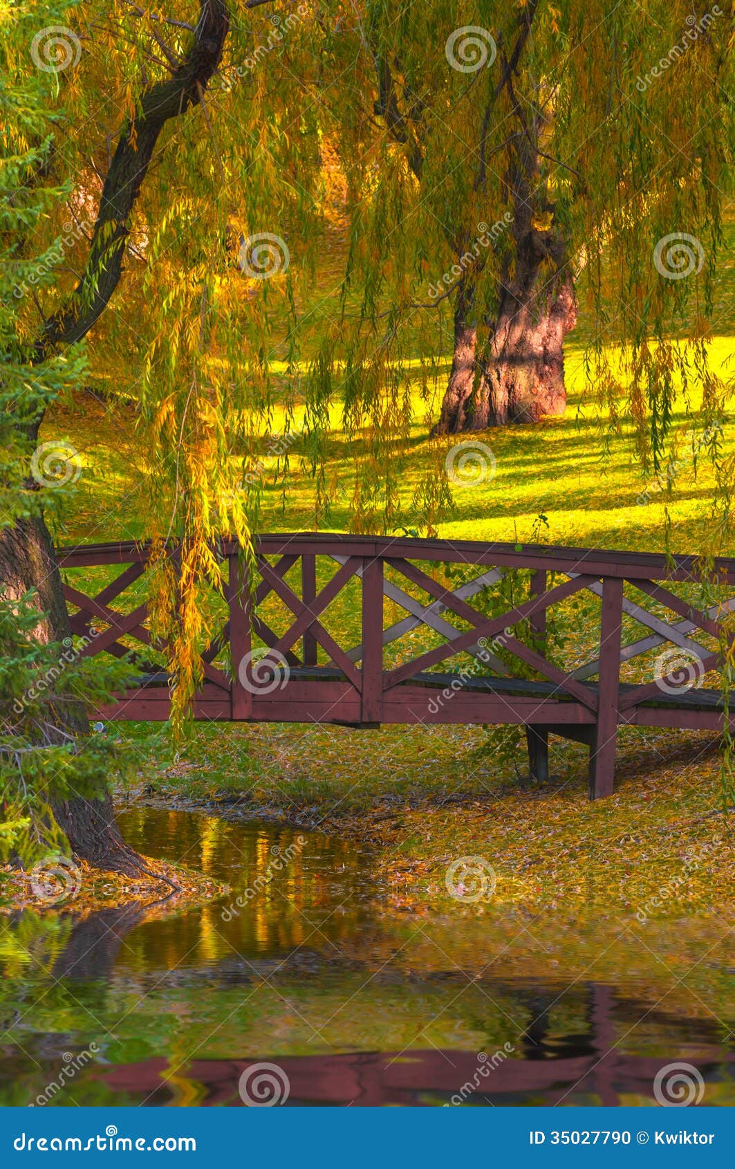Autumn Bridge stock photo. Image of forest, landscape - 35027790