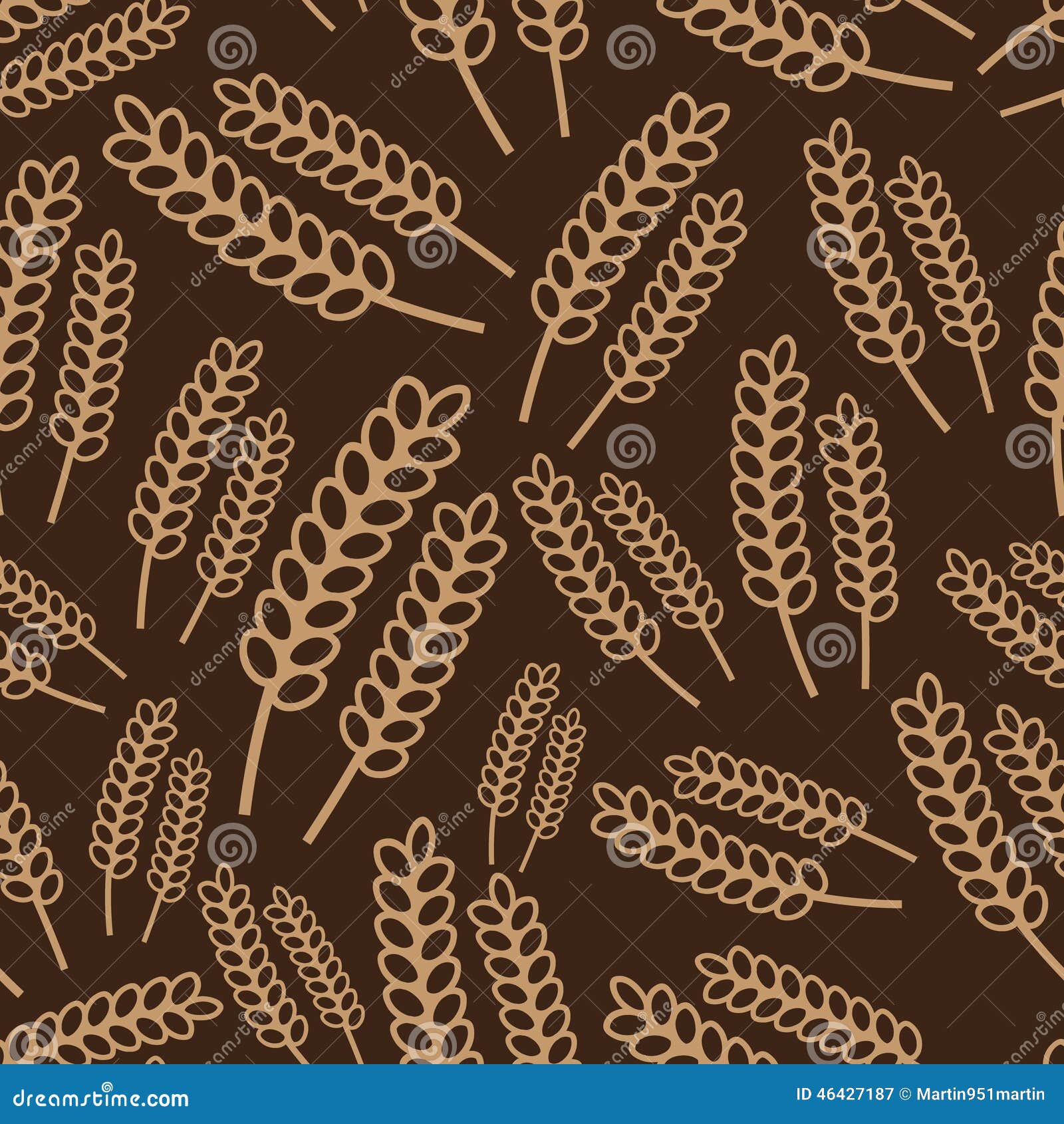 Autumn Brown Grain Seamless Vector Pattern Stock Vector - Illustration ...