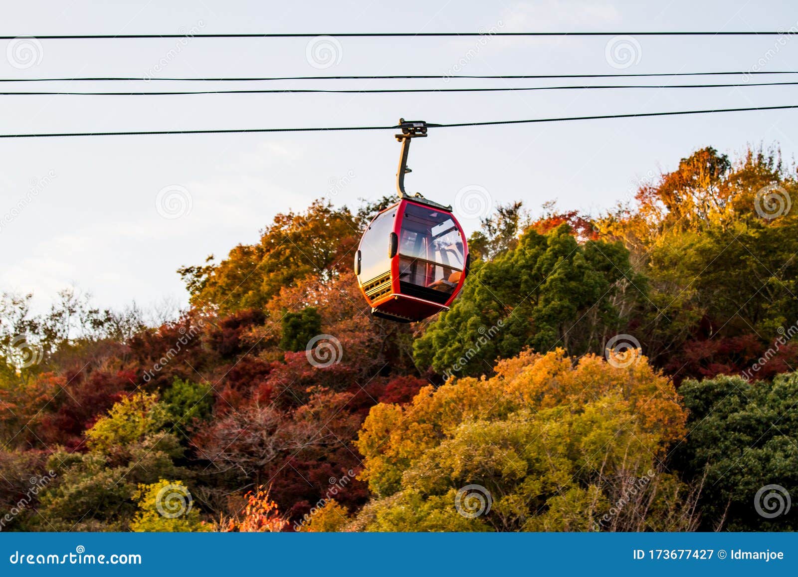 Autumn cable car stock image. Image of natural, nature - 173677427
