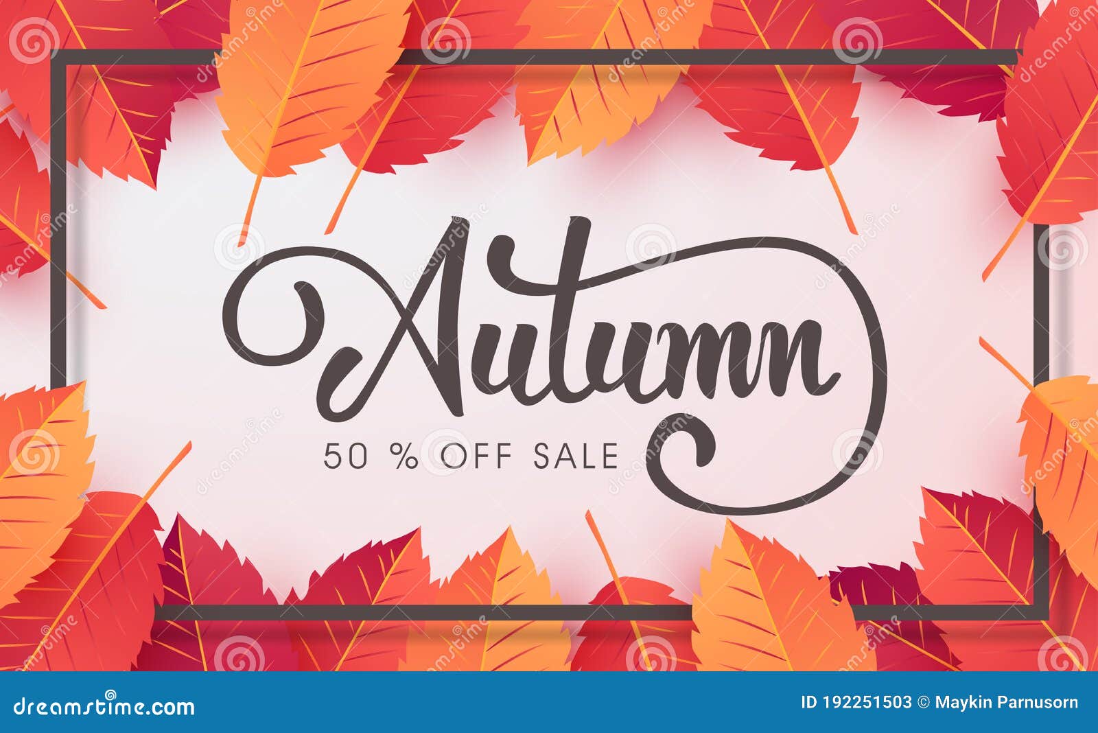 Autumn Leaves Background. Seasonal Lettering.vector Illustration ...