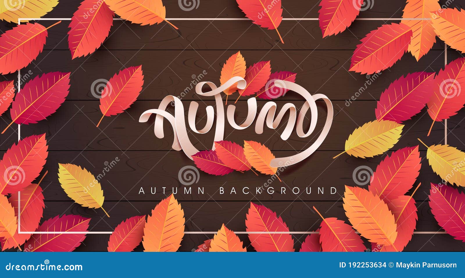 Autumn Calligraphy. Seasonal Lettering Stock Vector - Illustration of ...