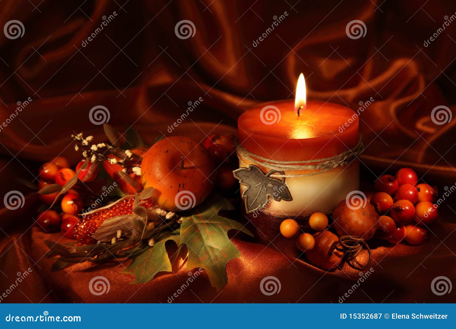 Autumn candle stock image. Image of candle, backdrop - 15352687