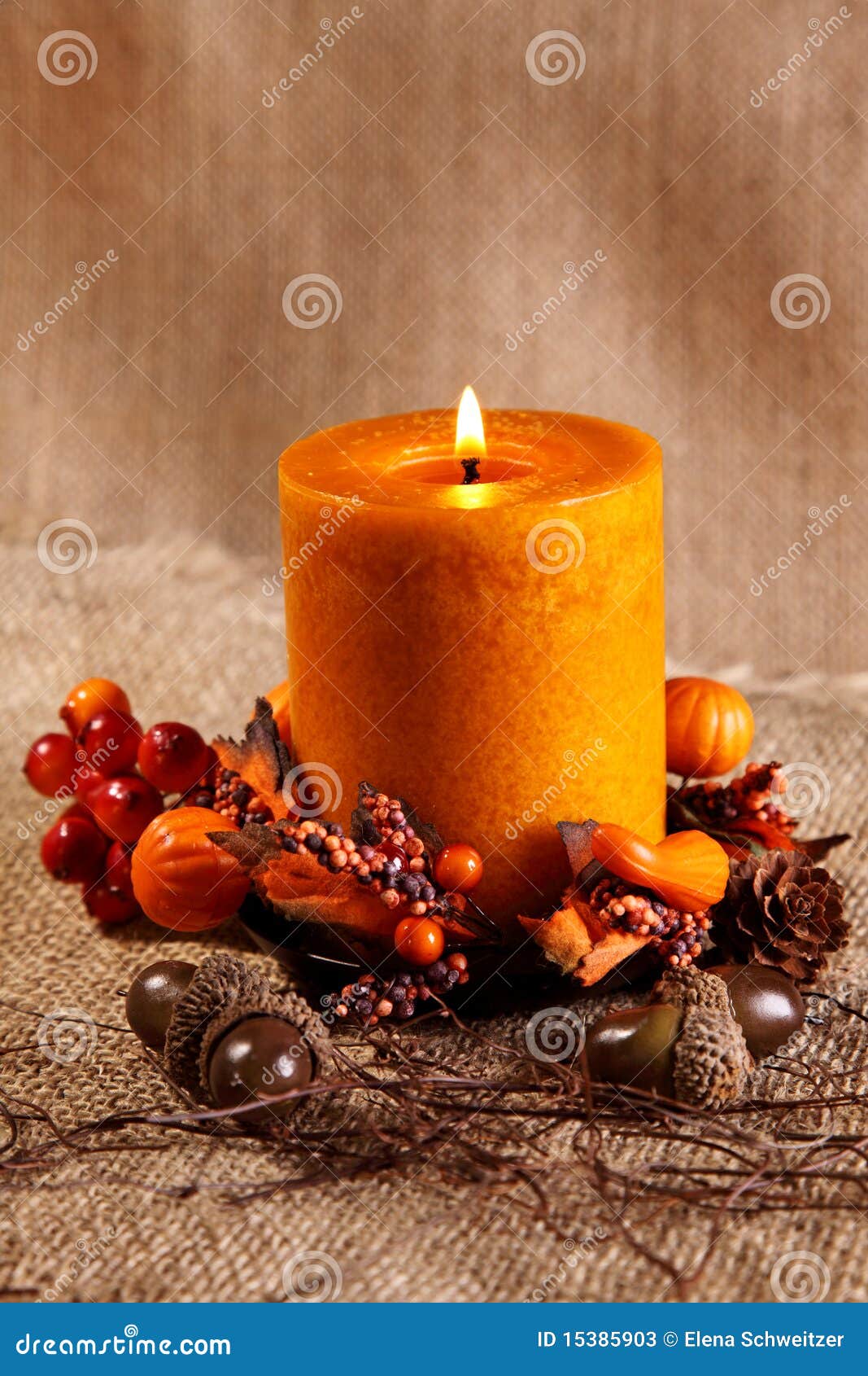 Autumn candle stock image. Image of element, decorative - 15385903