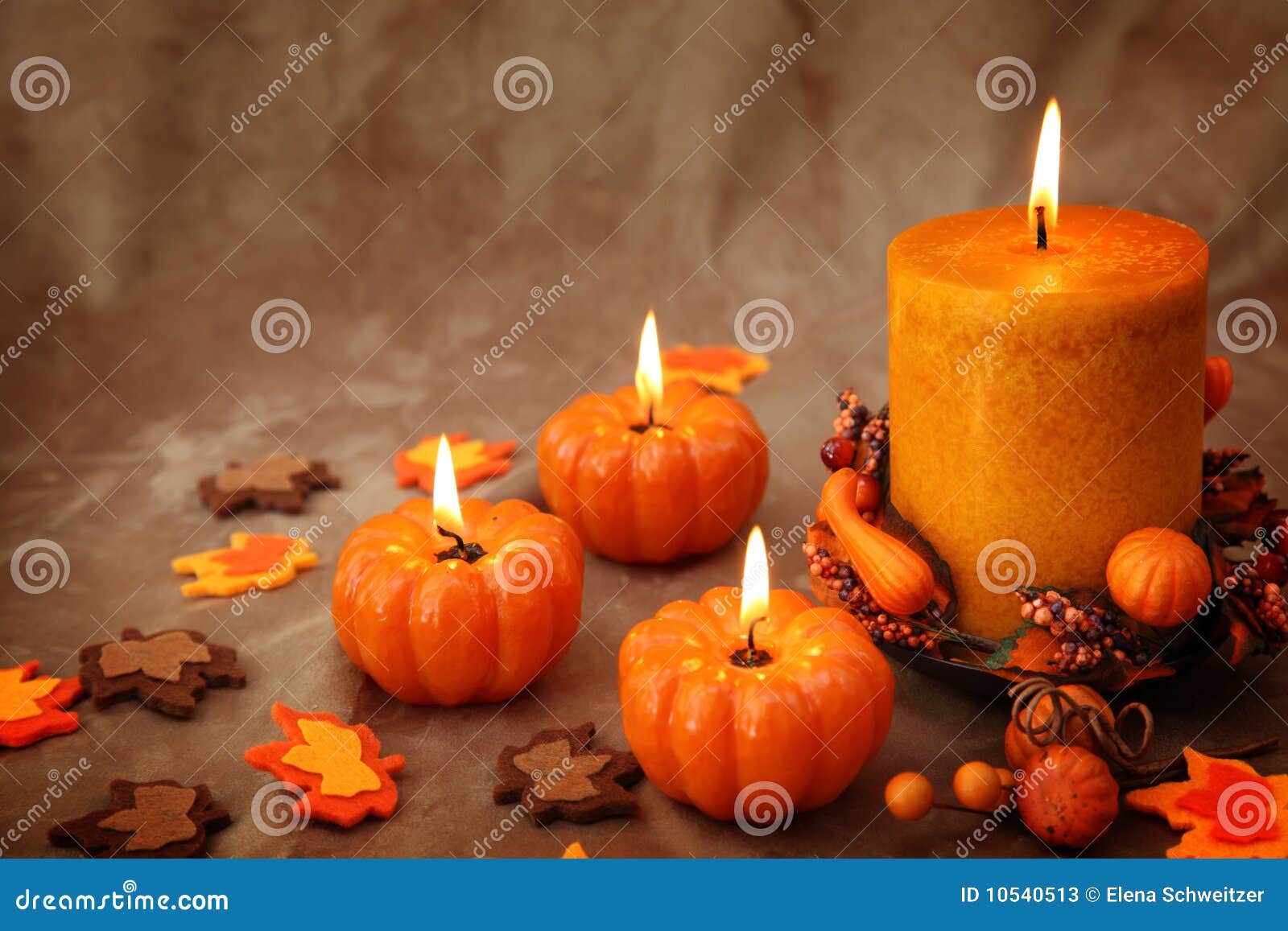 Autumn candles stock image. Image of season, studio, still - 10540513