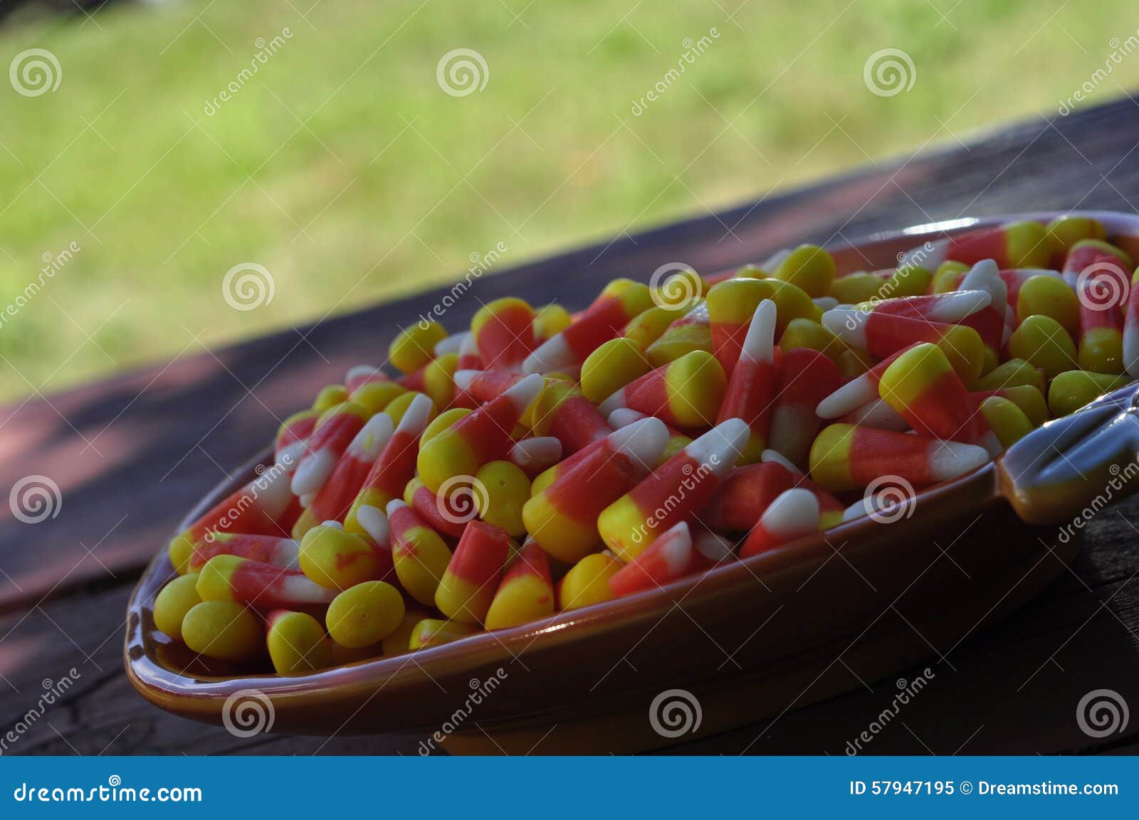 Autumn Candy Dish Filled with Candy Corn Stock Image - Image of space ...