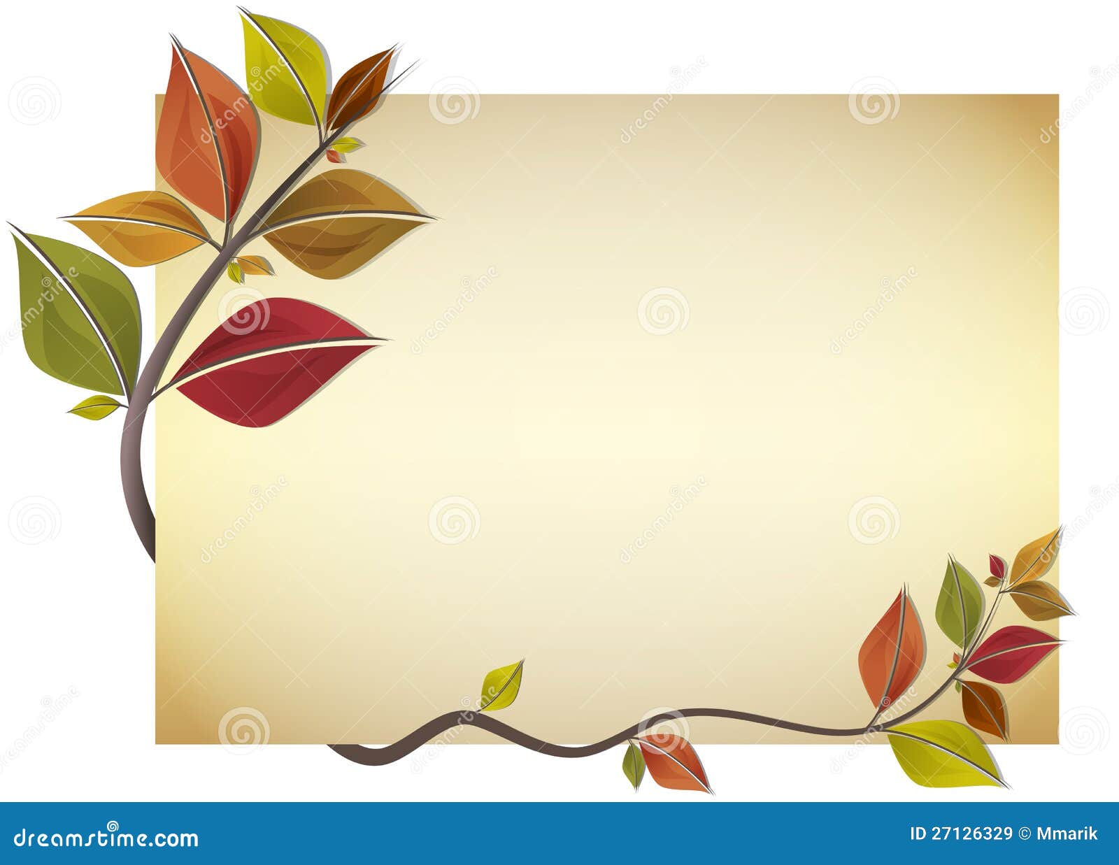 Autumn card stock vector. Illustration of frame, green - 27126329