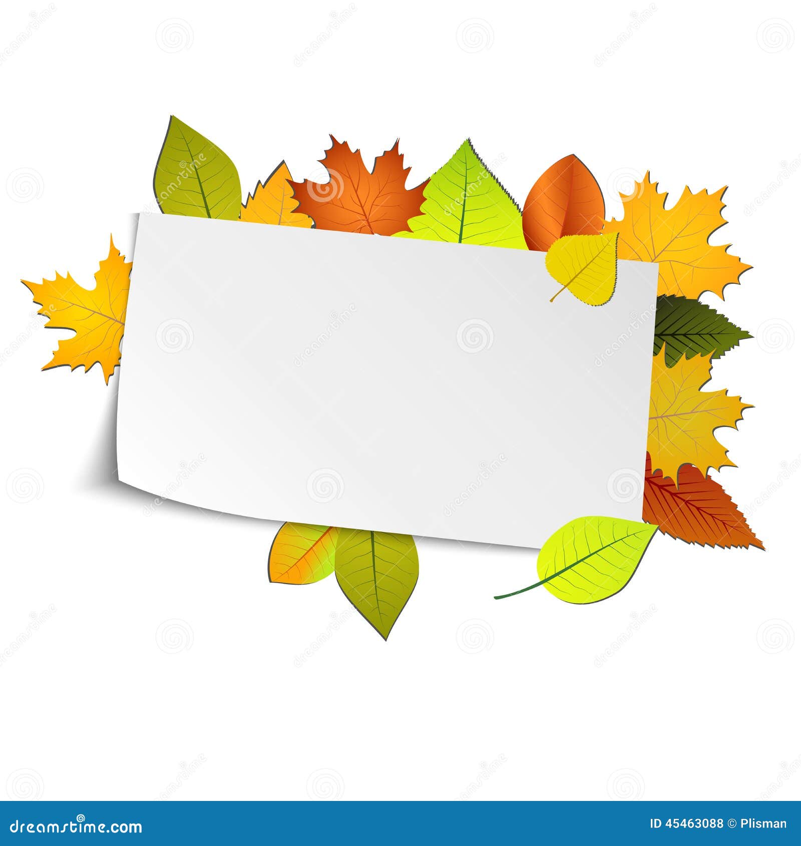 Autumn Card with Colored Leaves in Background Stock Vector ...