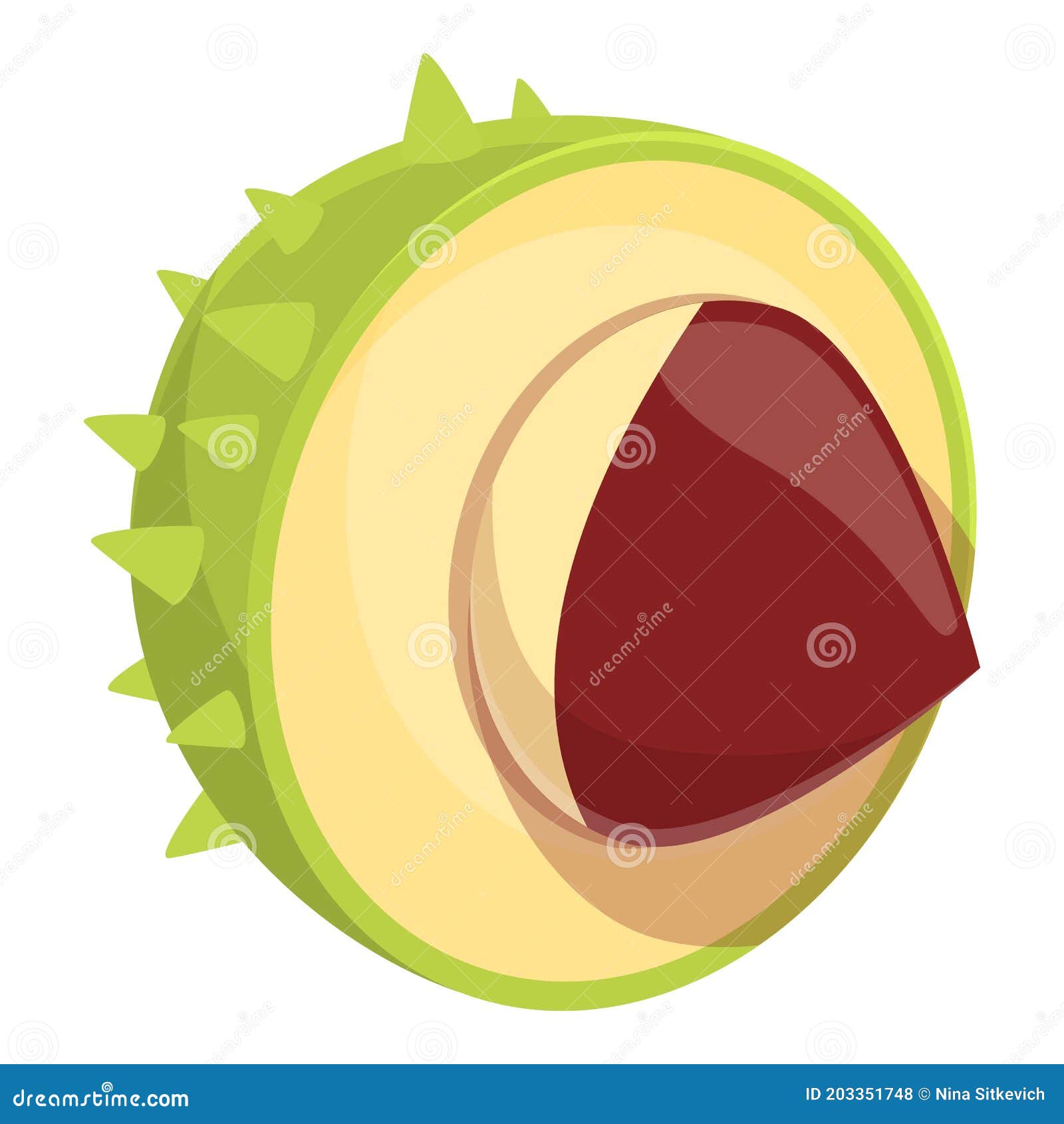 Autumn Chestnut Icon, Cartoon Style Stock Vector - Illustration of ...
