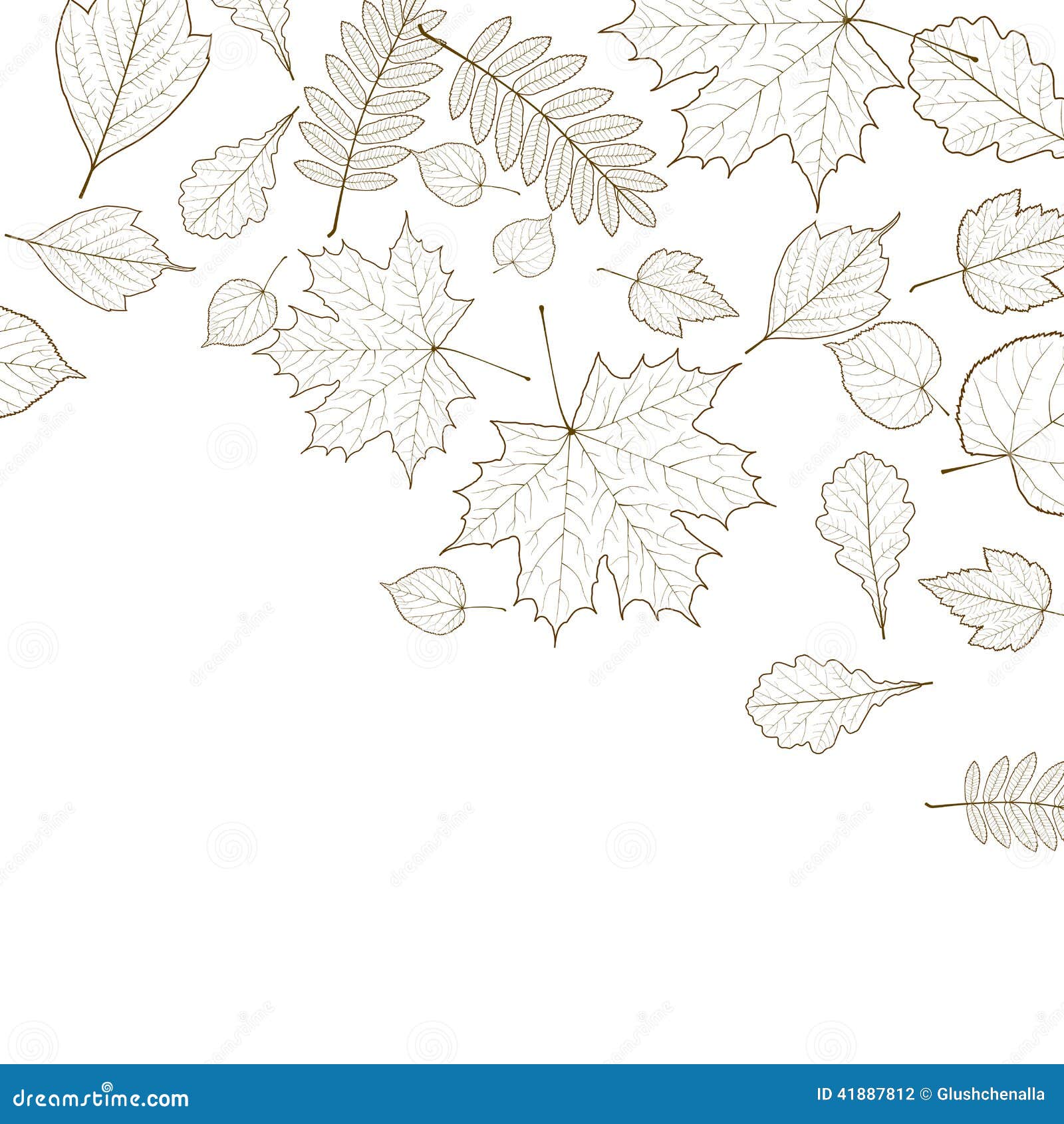 Autumn Color Leaves Background Template. Stock Vector - Illustration of ...