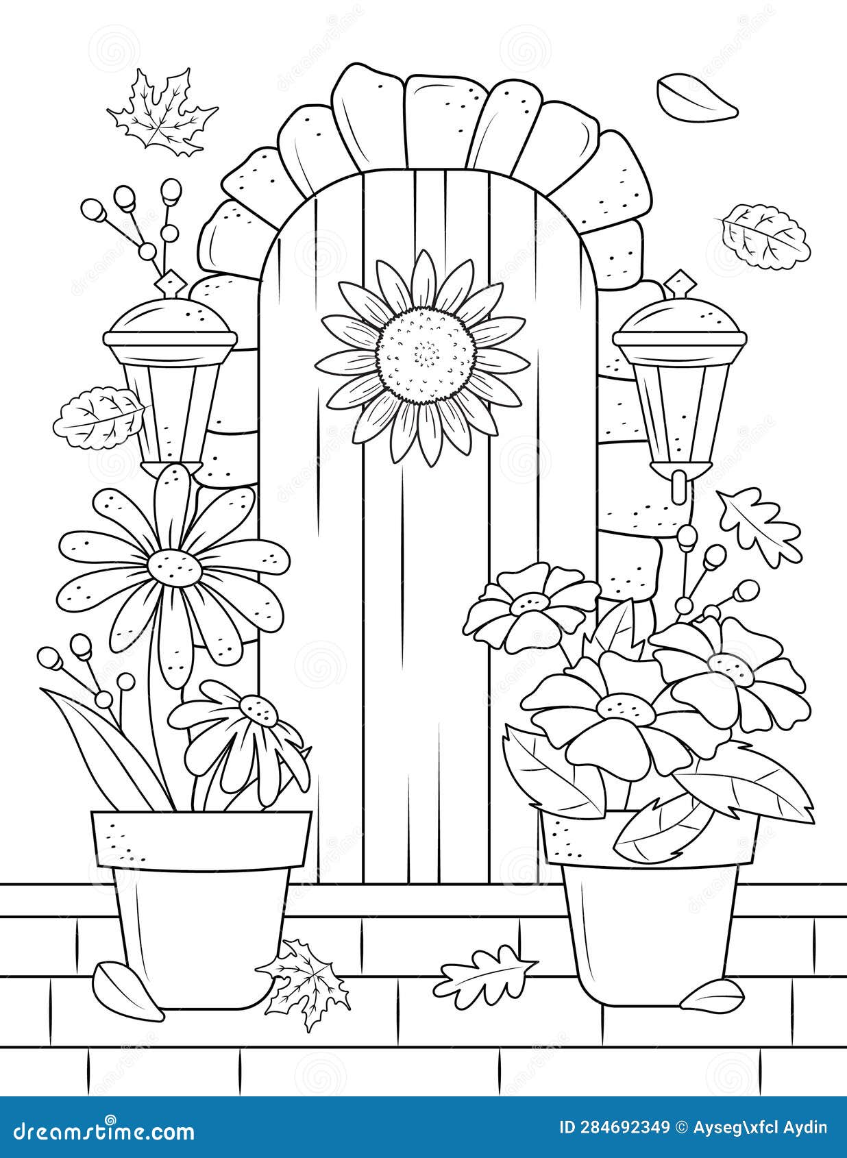 Autumn Coloring Page for Adult Stock Vector - Illustration of adult ...