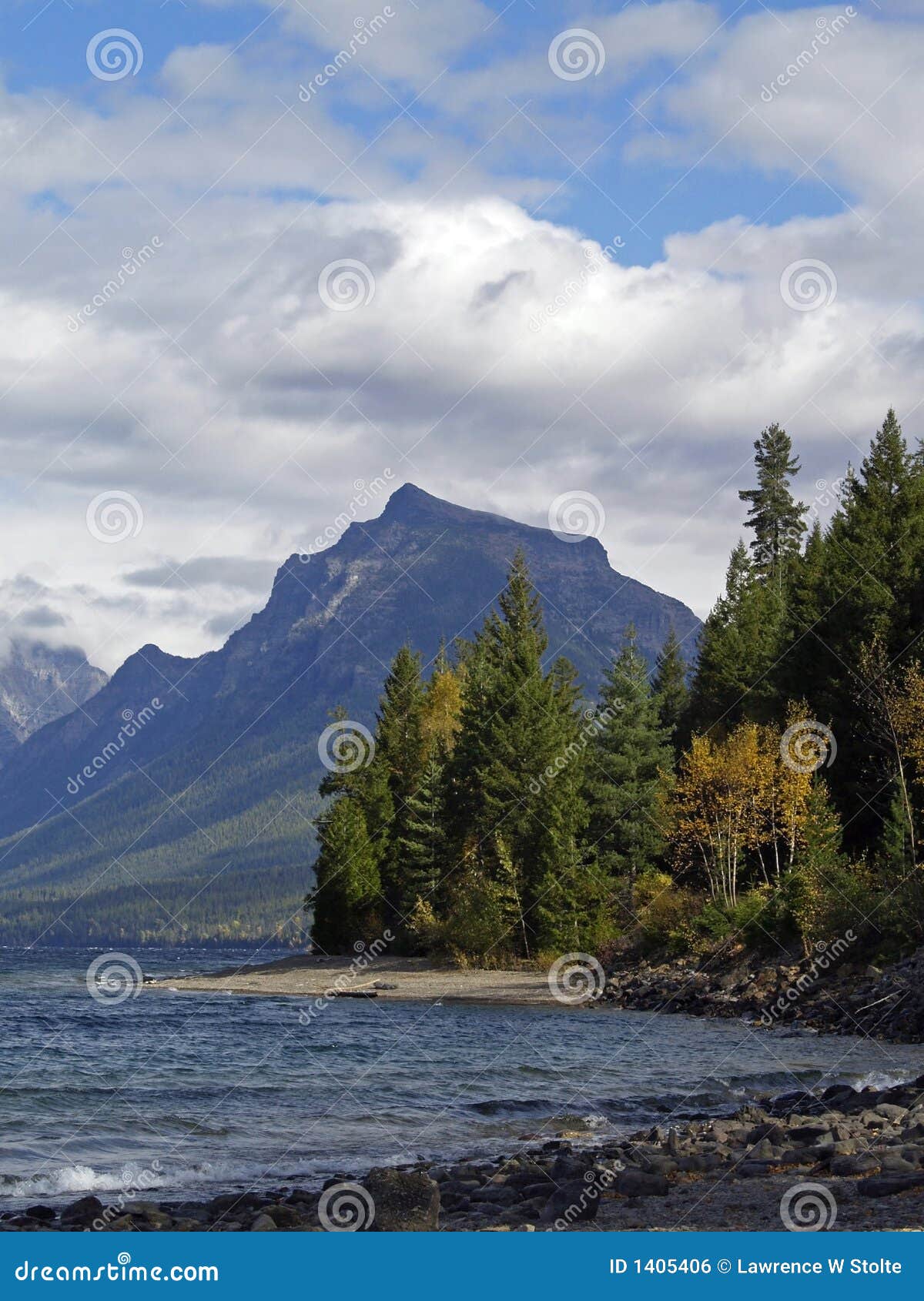Autumn Comes To Lake McDonald Stock Photo - Image of trees, mountains ...