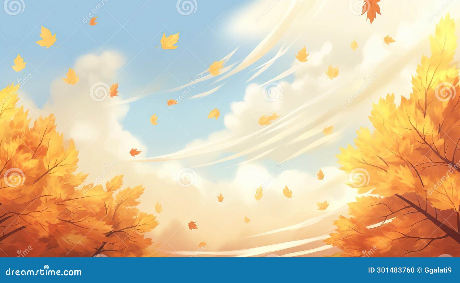 Autumn is Coming, Anime Wallpaper with Flying Leaves in the Wind, Ai ...