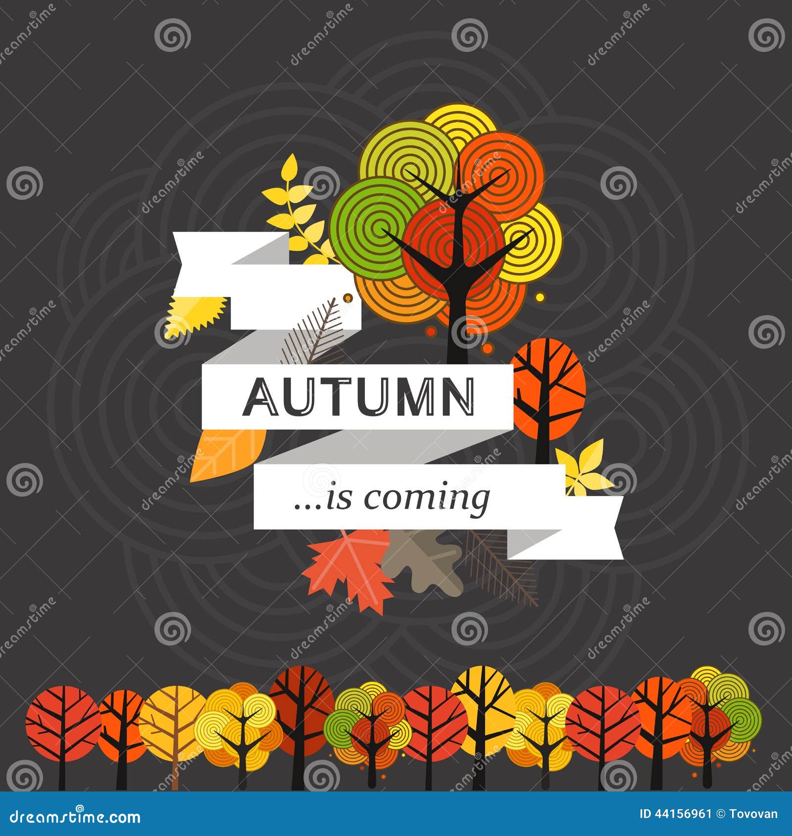 Autumn is coming stock vector. Illustration of space - 44156961