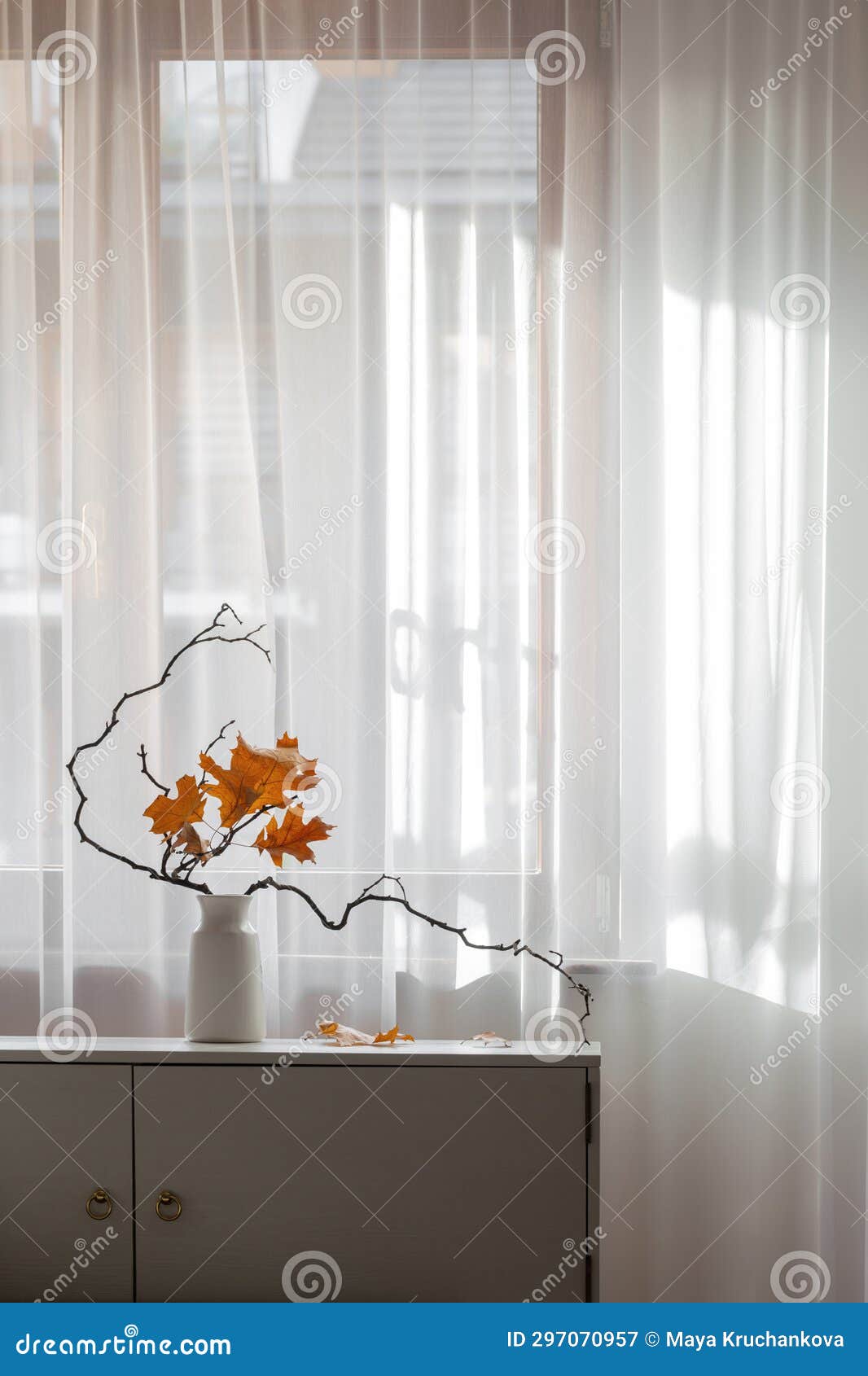 Autumn Composition on Background Window Stock Image - Image of leaves ...