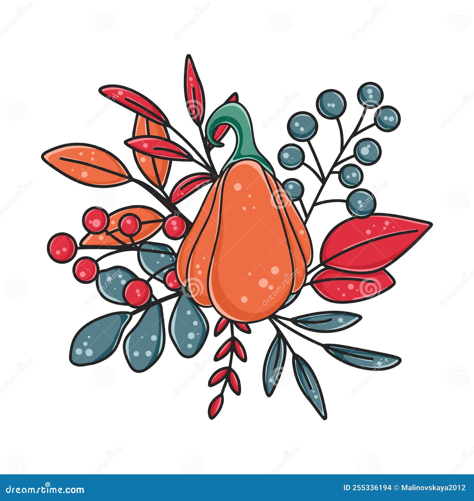 Autumn Composition with Cute and Cozy Decorative Design Elements Stock ...