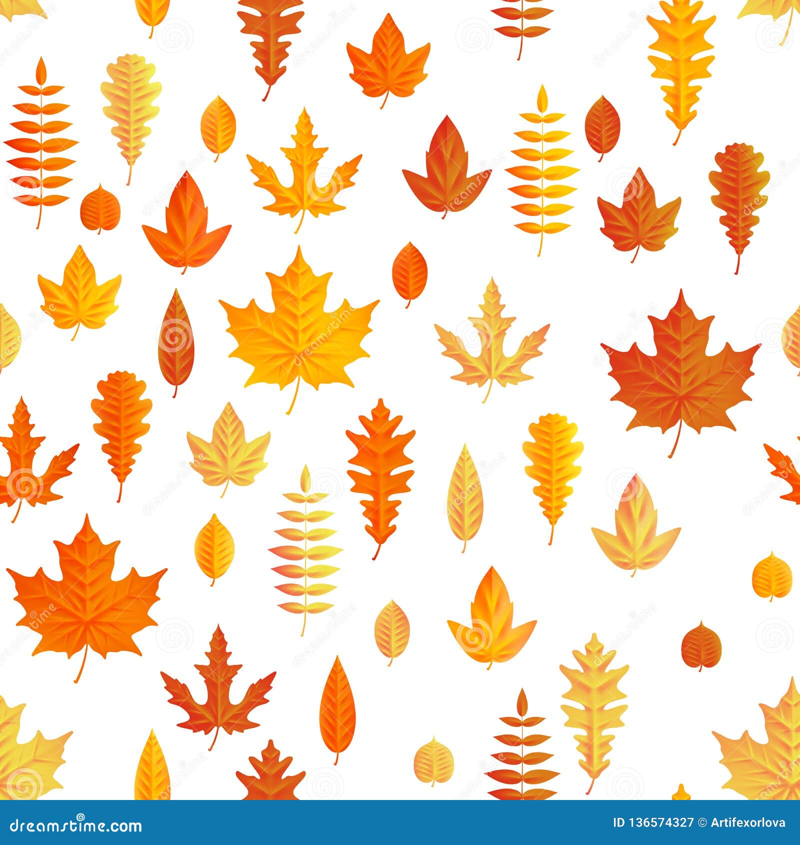Autumn Composition. Seamless Autumn Maple Leaves Pattern Stock Vector ...