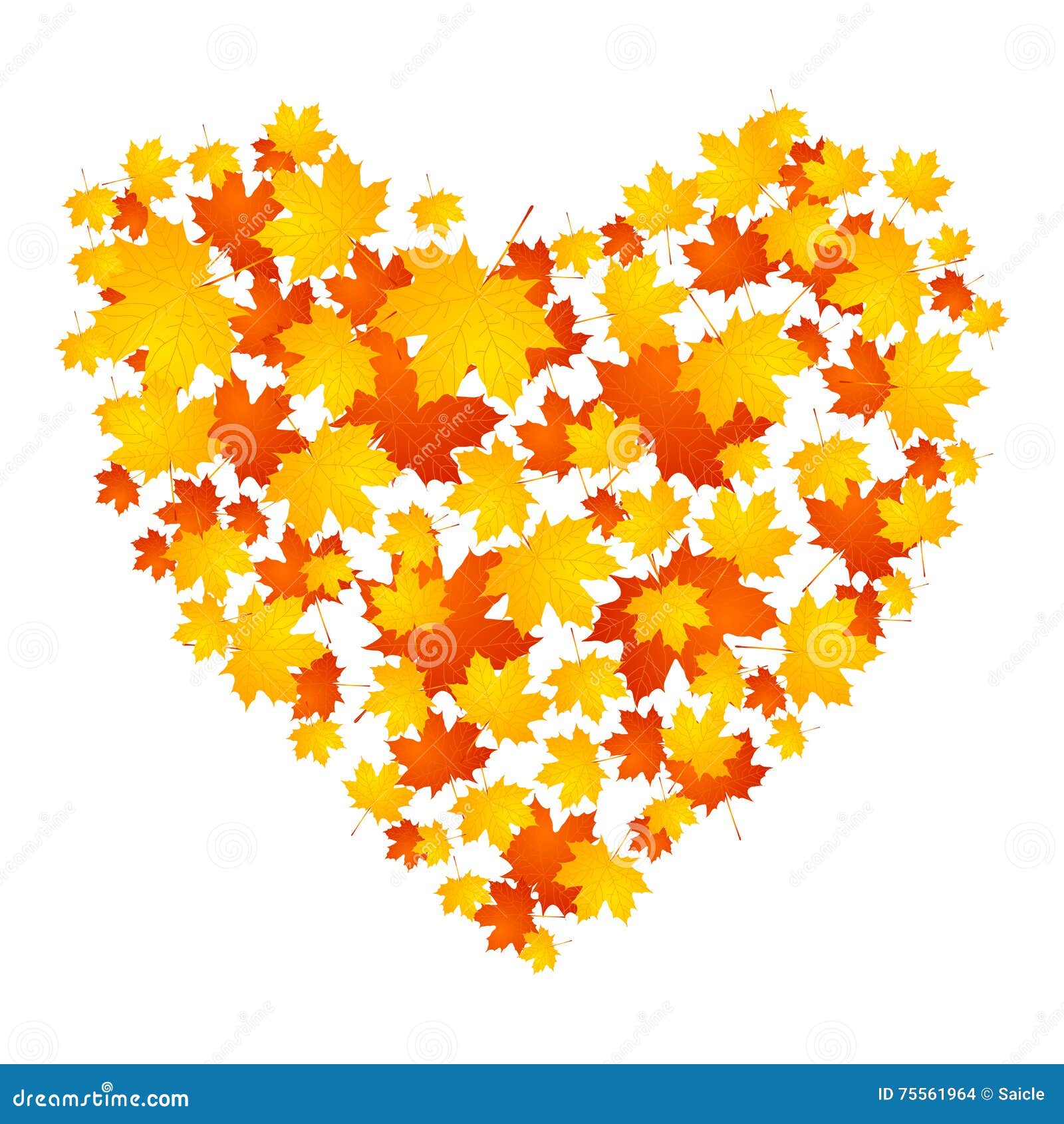 Autumn Concept Heart from Maple Leaves Stock Vector - Illustration of ...