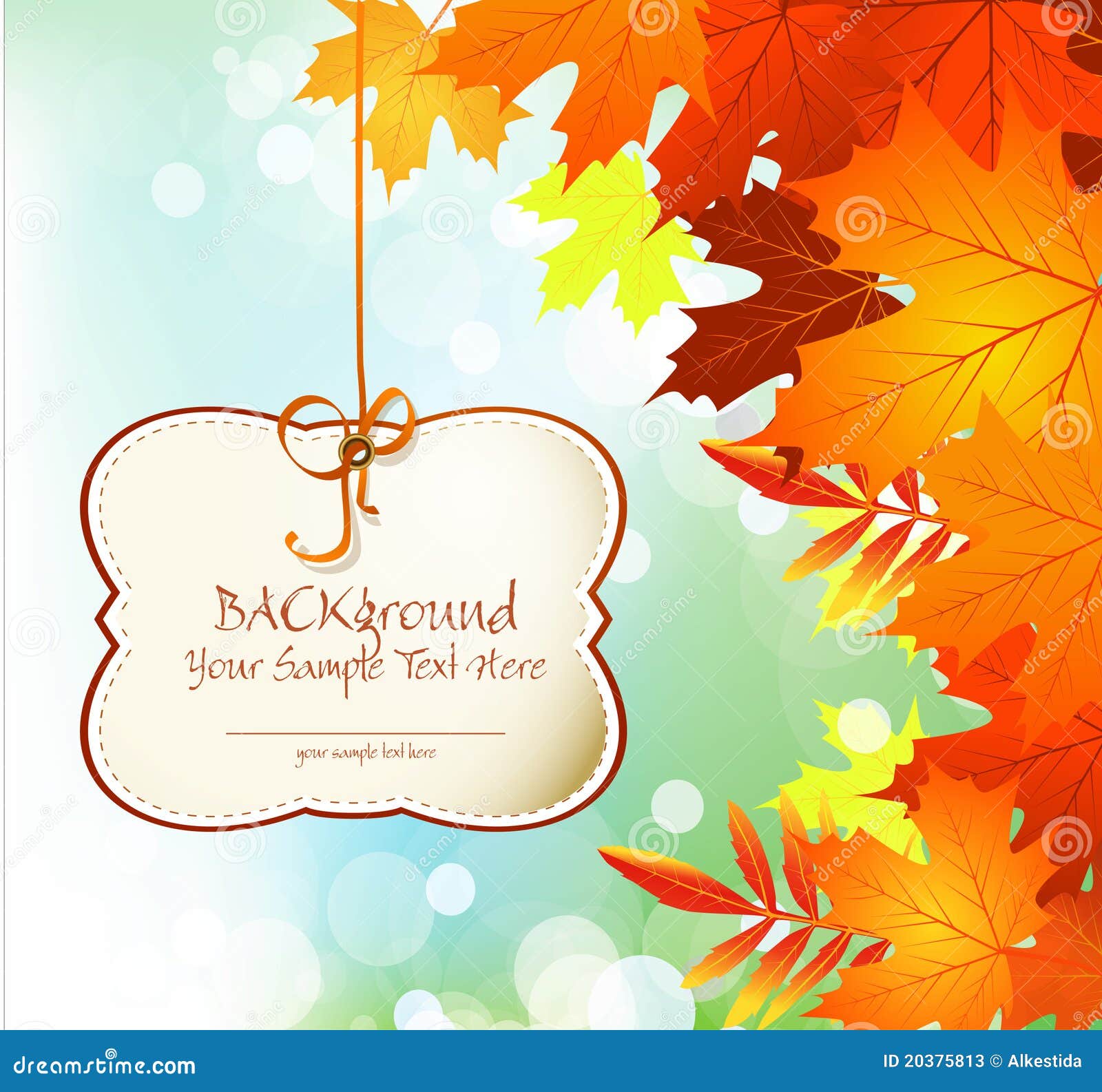 Autumn Congratulatory Background with Leaves Stock Vector ...