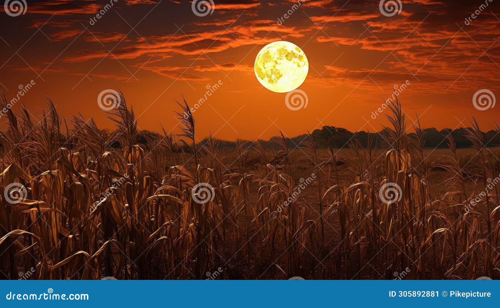 Autumn corn moon stock illustration. Illustration of traditional ...