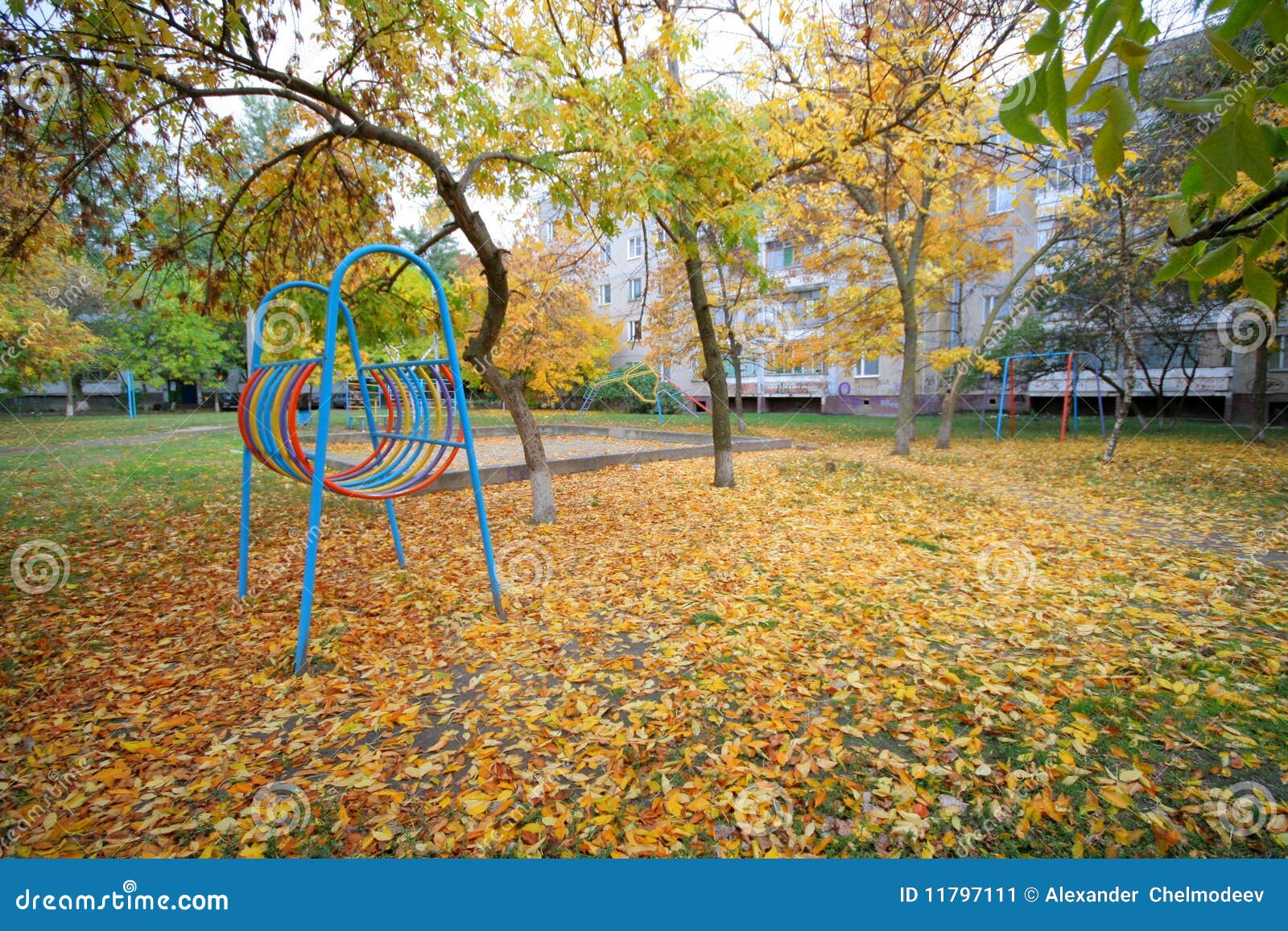 Autumn court yard stock image. Image of park, seasonal - 11797111