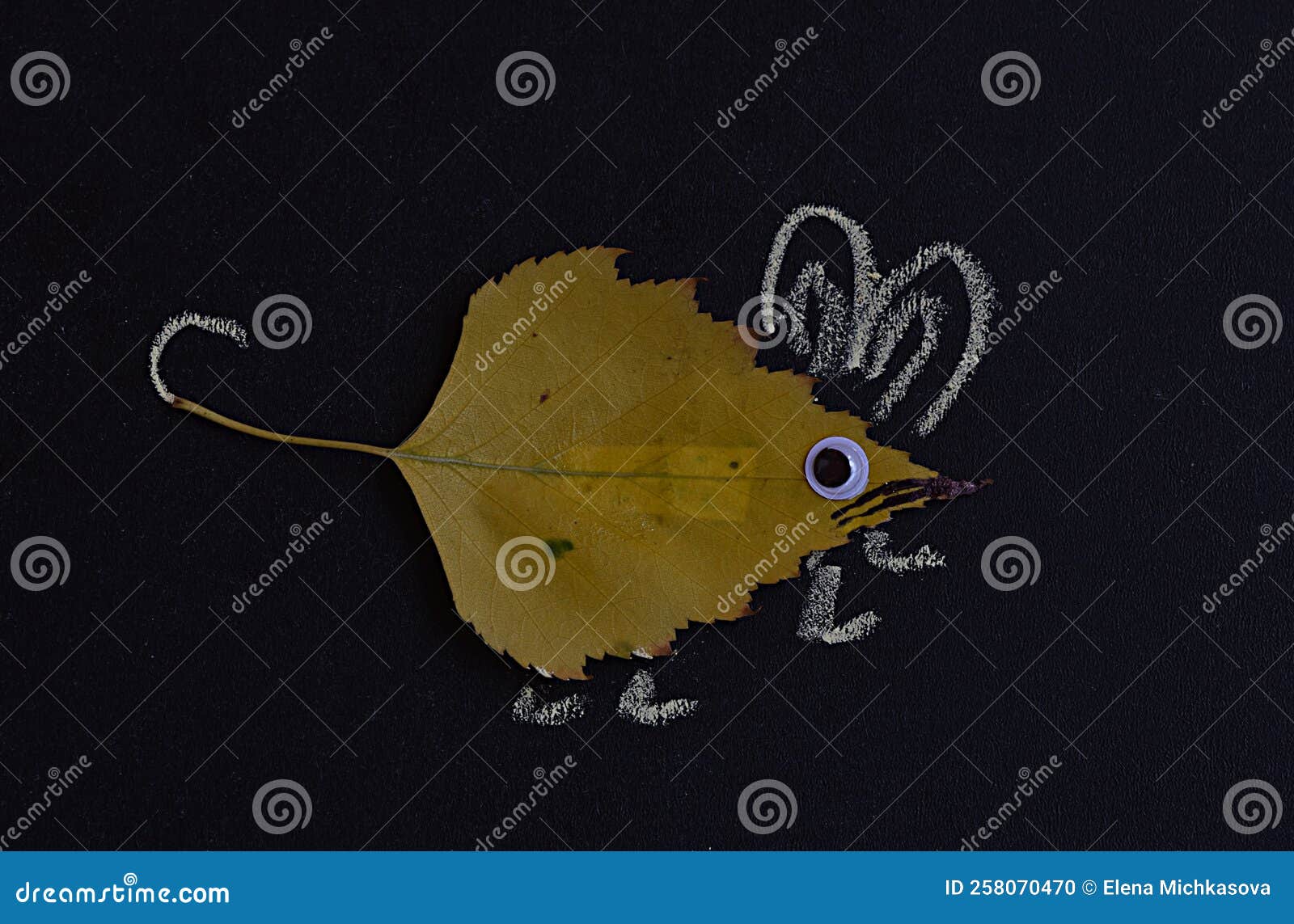 Autumn Craft. Yellow Birch Leaf Mouse Stock Photo - Image of acorn ...