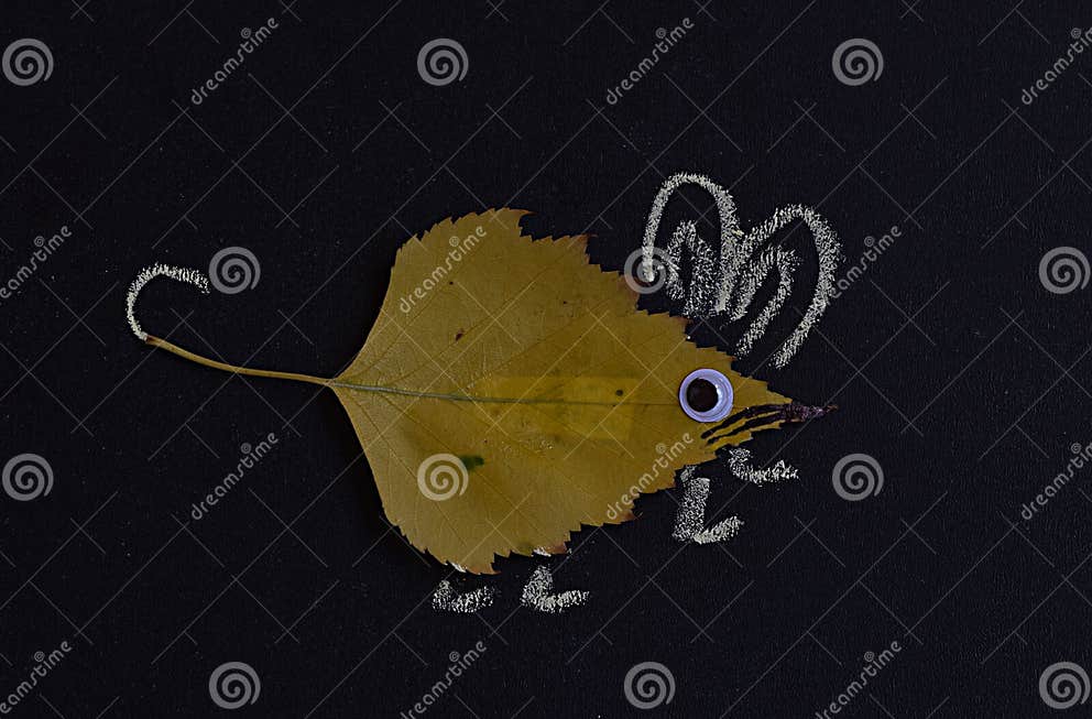 Autumn Craft. Yellow Birch Leaf Mouse Stock Photo - Image of acorn ...