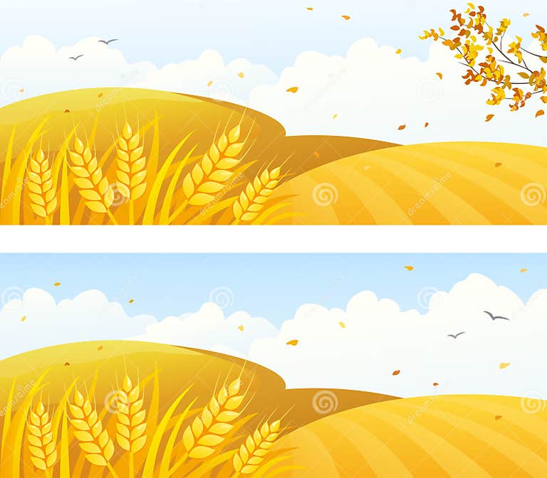 Autumn crop banners stock vector. Illustration of golden - 43065448