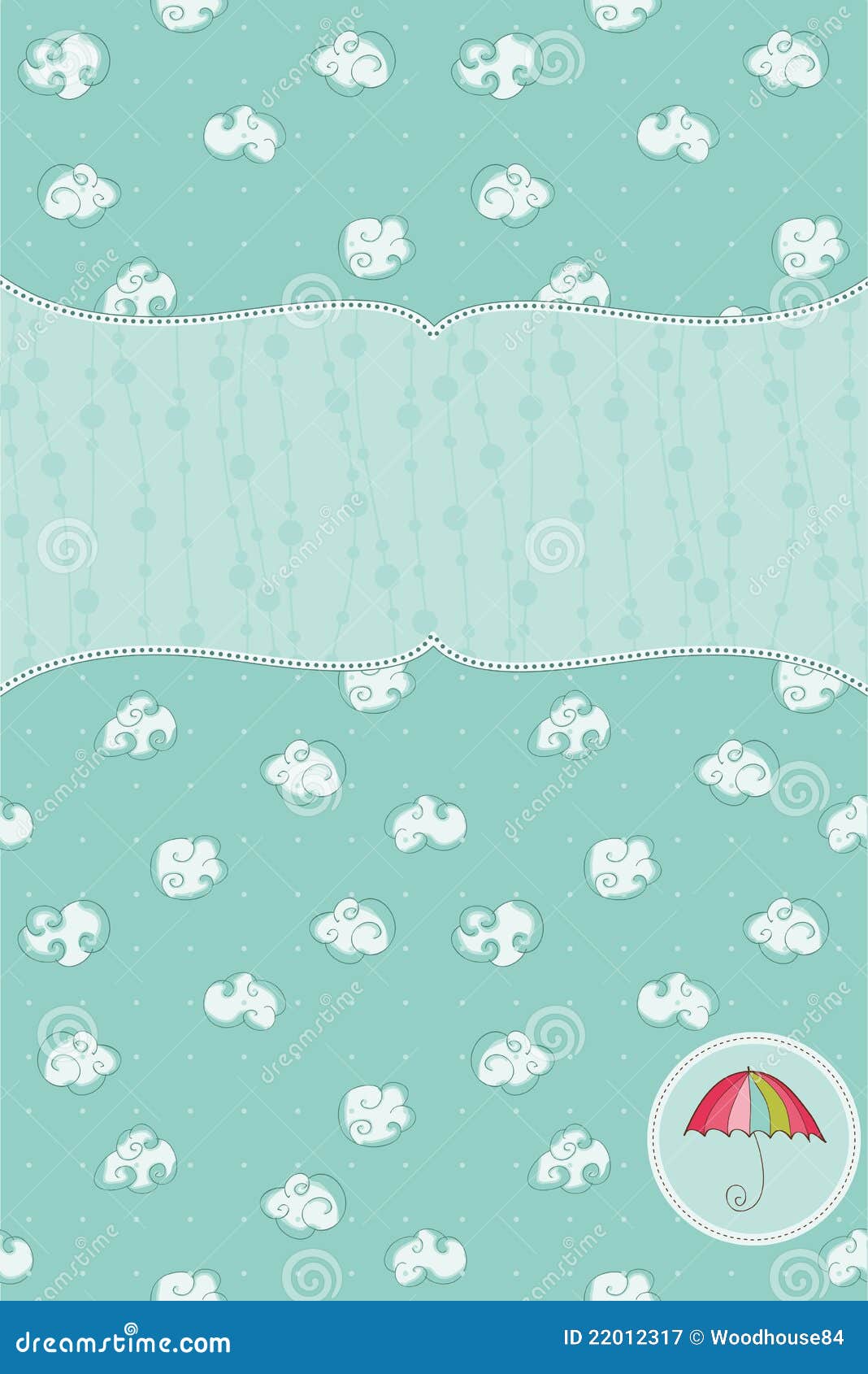 Autumn Cute Rainy Card stock vector. Illustration of decoration - 22012317