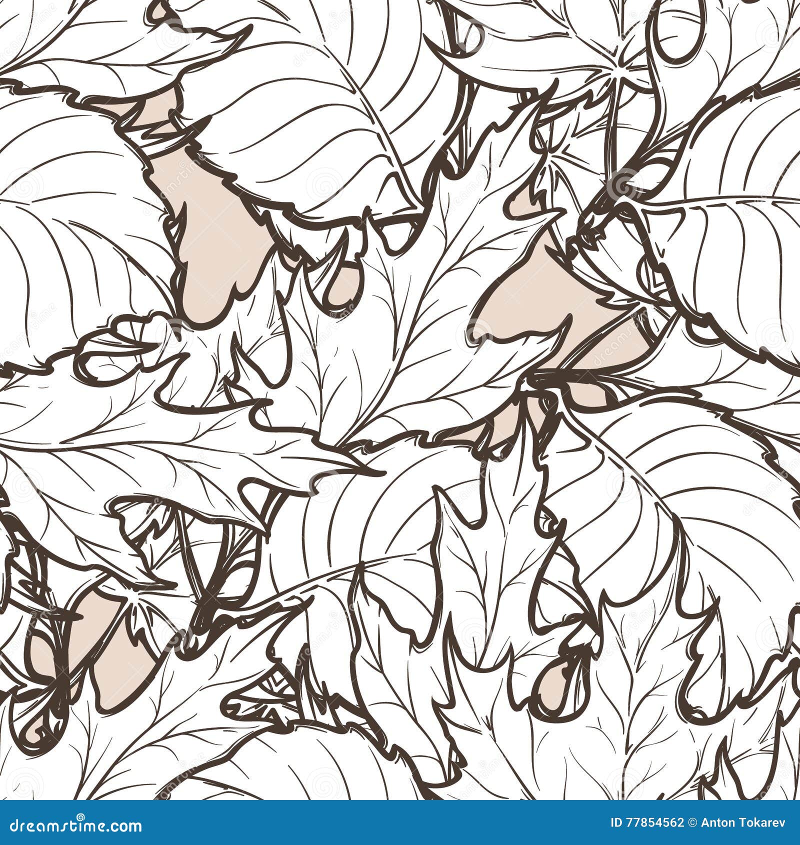 Autumn Deciduous Leaves Seamless Pattern Stock Vector - Illustration of deciduous, botany: 77854562