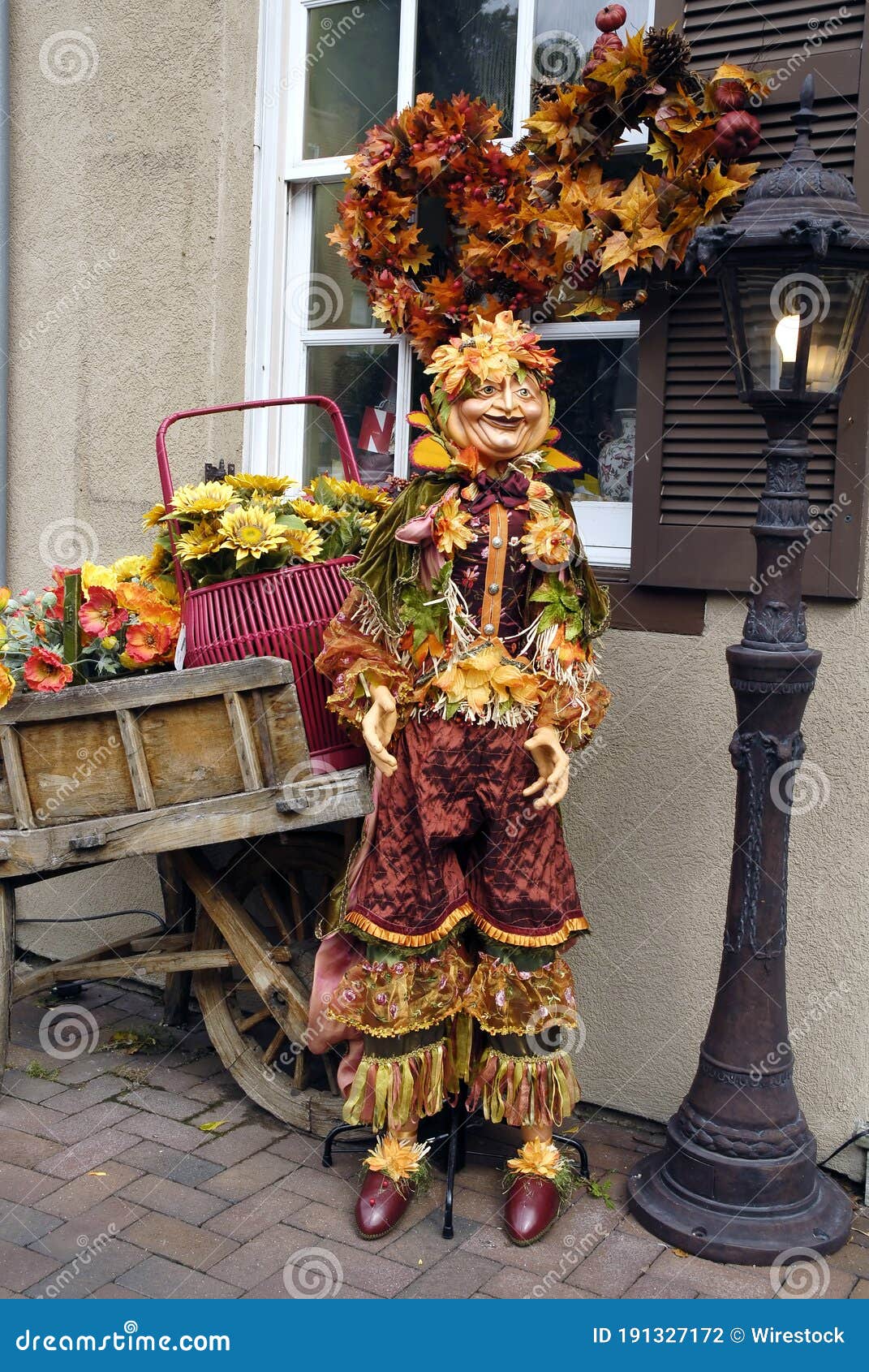 Autumn Decorations by a Storefront Editorial Photography - Image of ...