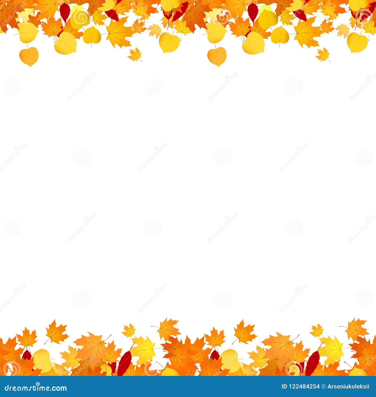 Autumn Decorative Lines with Leaves for Footers and Headers. Stock ...