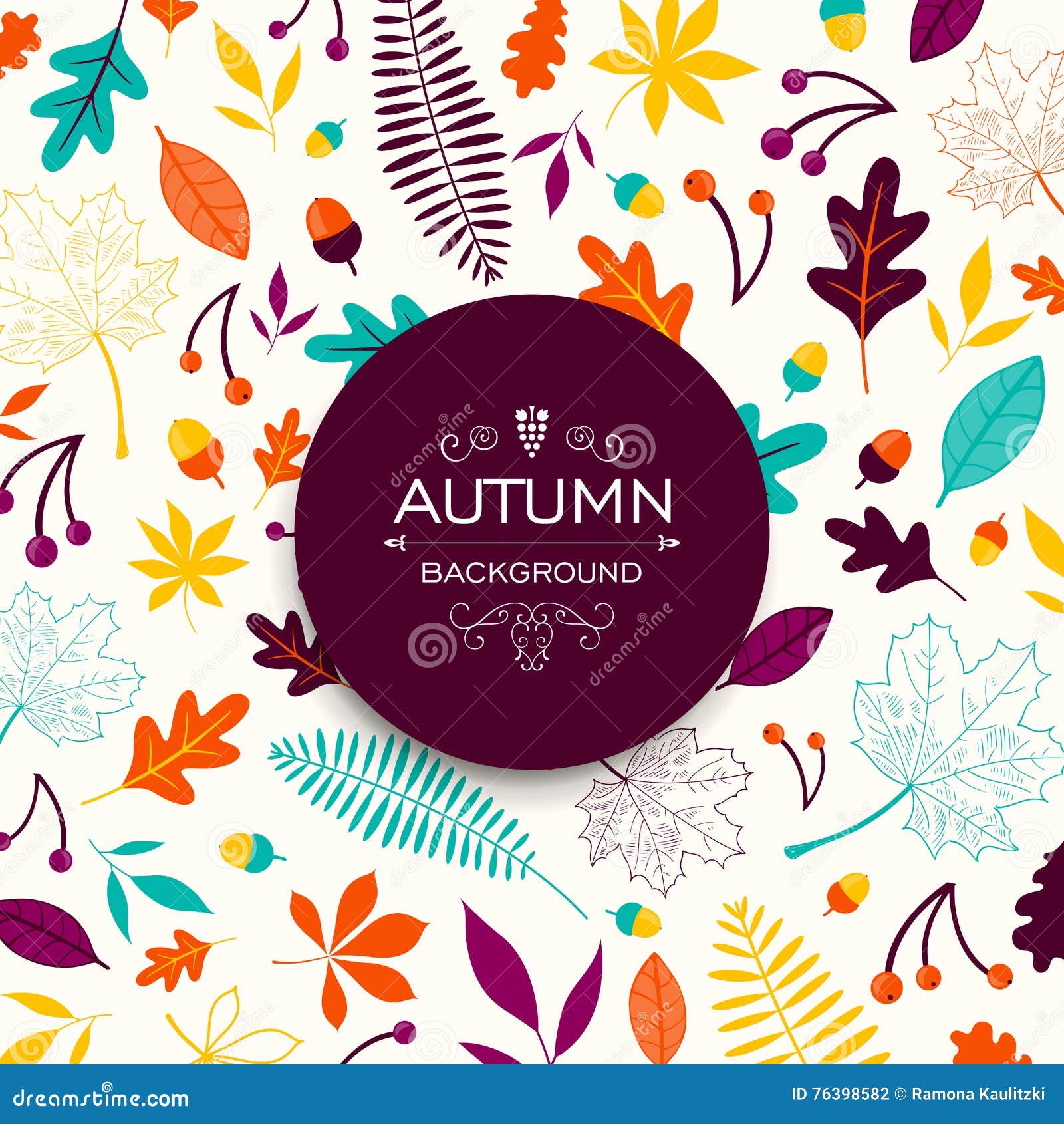 Autumn Design with Autumnal Branch Stock Illustration - Illustration of ...
