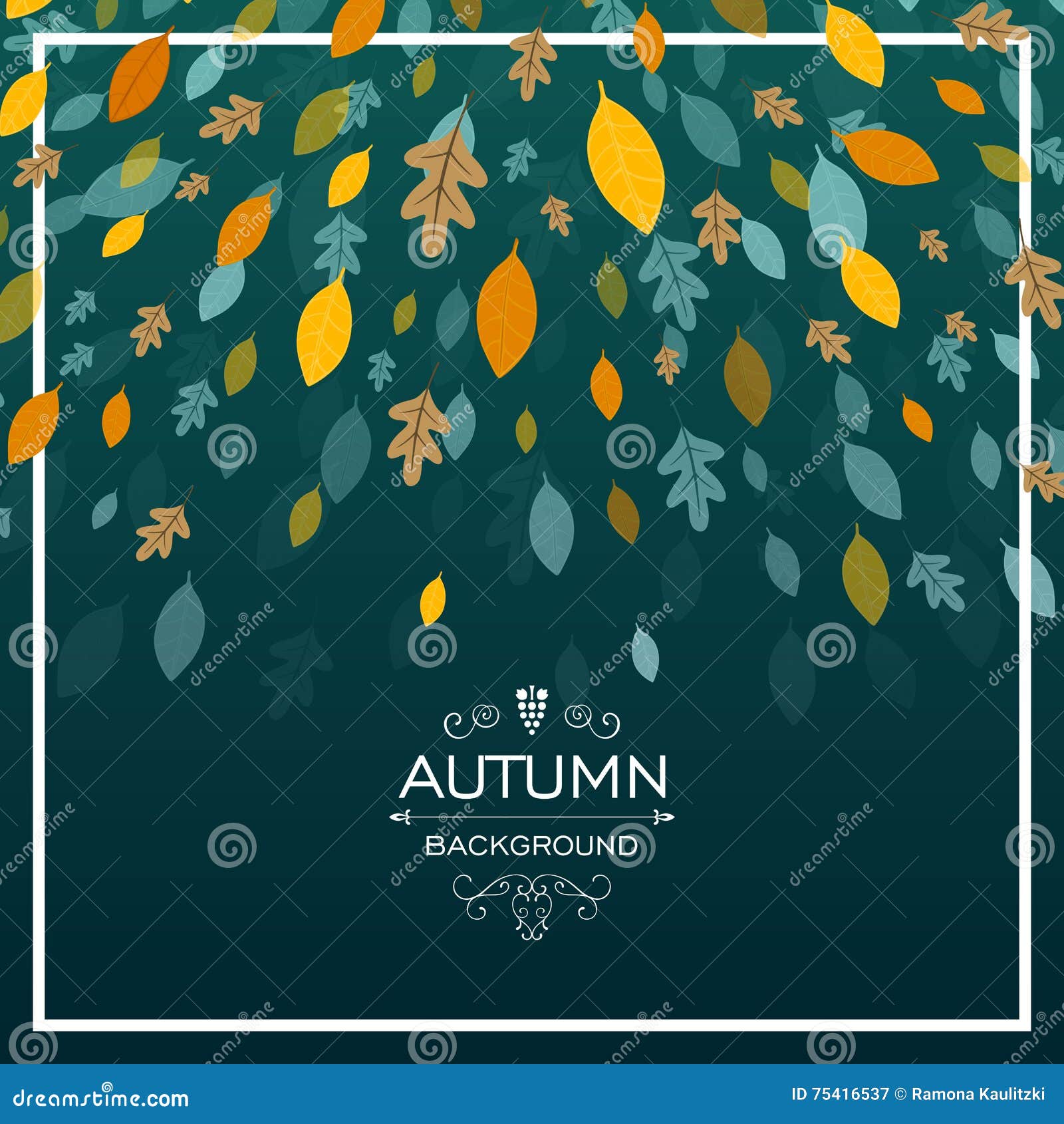 Autumn Design with Autumnal Leaves Stock Illustration - Illustration of ...