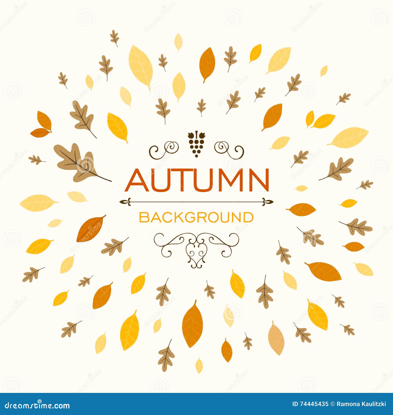 Autumn Design with Autumnal Leaves Stock Illustration - Illustration of ...