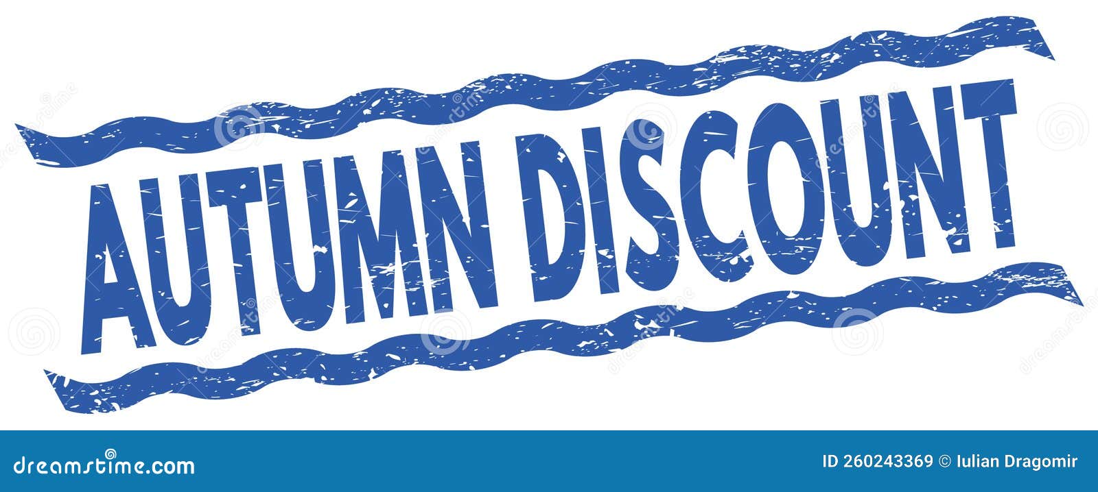 AUTUMN DISCOUNT Text on Blue Lines Stamp Sign Stock Illustration ...