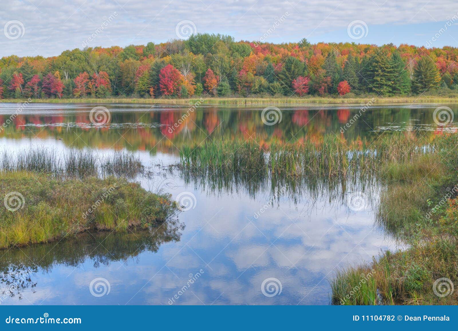 Autumn Doe Lake stock photo. Image of shoreline, serene - 11104782