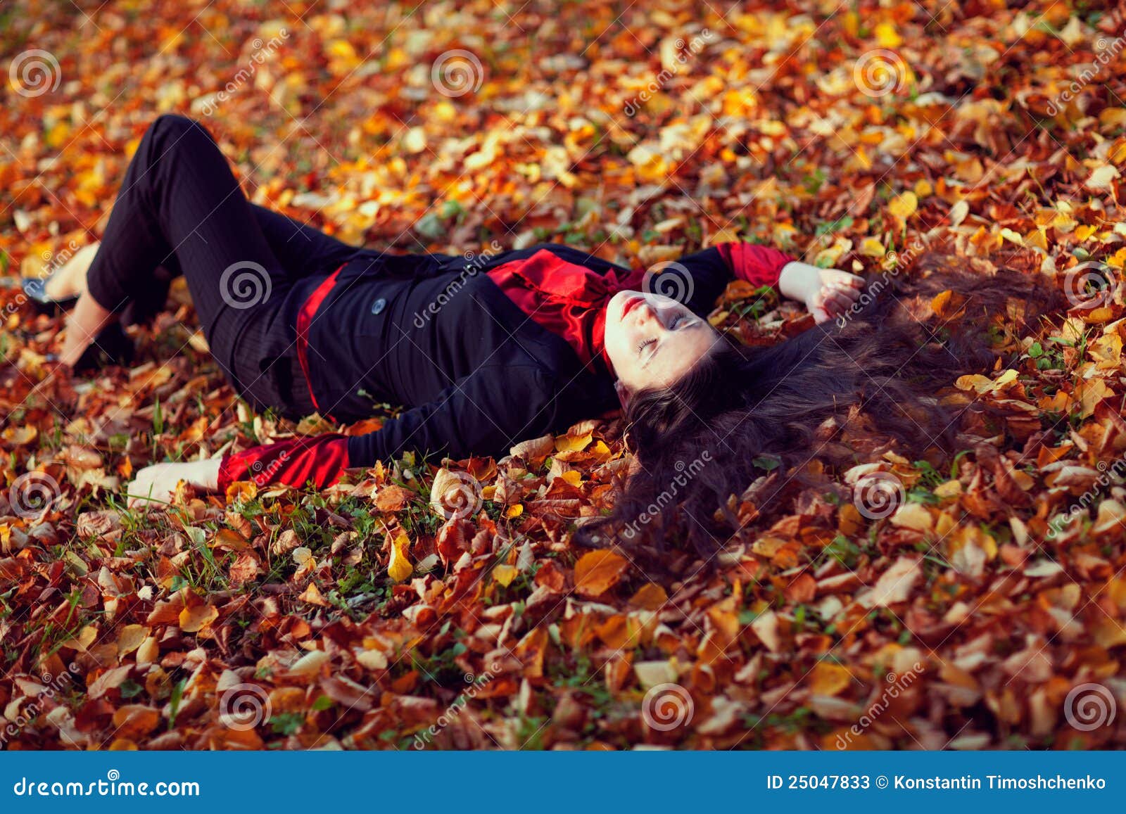 Autumn dreams stock image. Image of orange, girls, beauty - 25047833