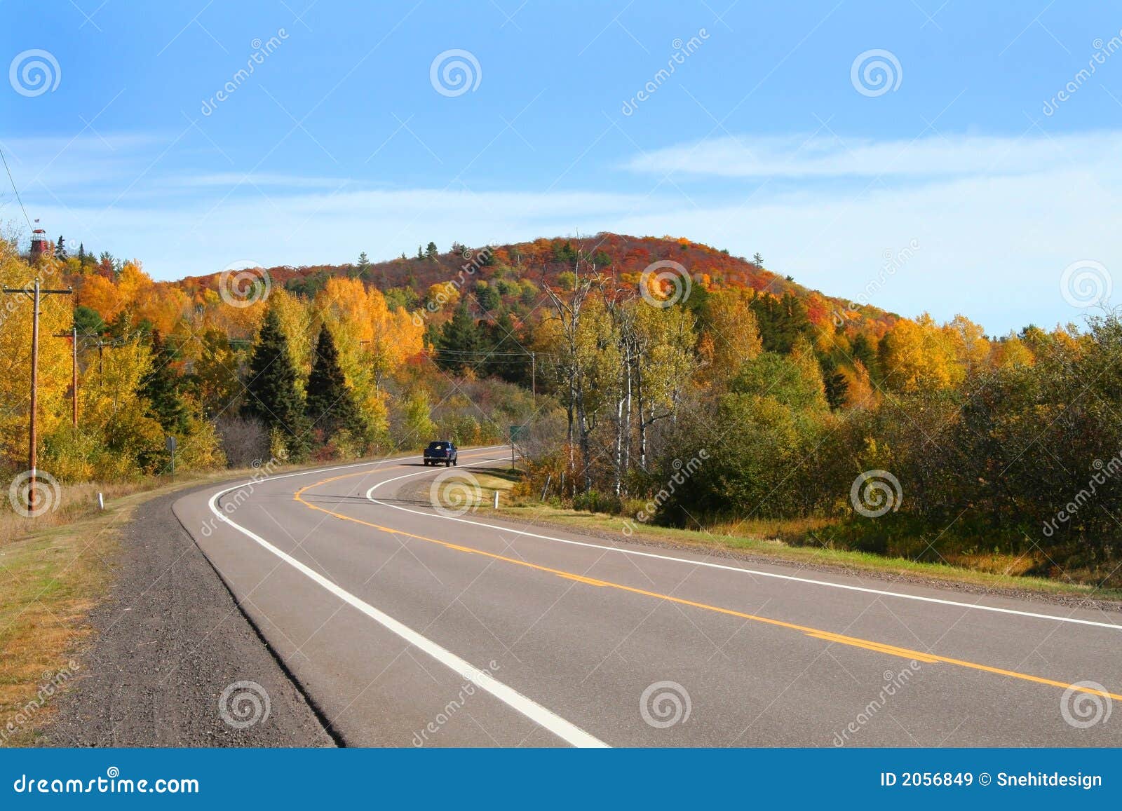 Autumn drive stock image. Image of fall, hiking, perspective - 2056849