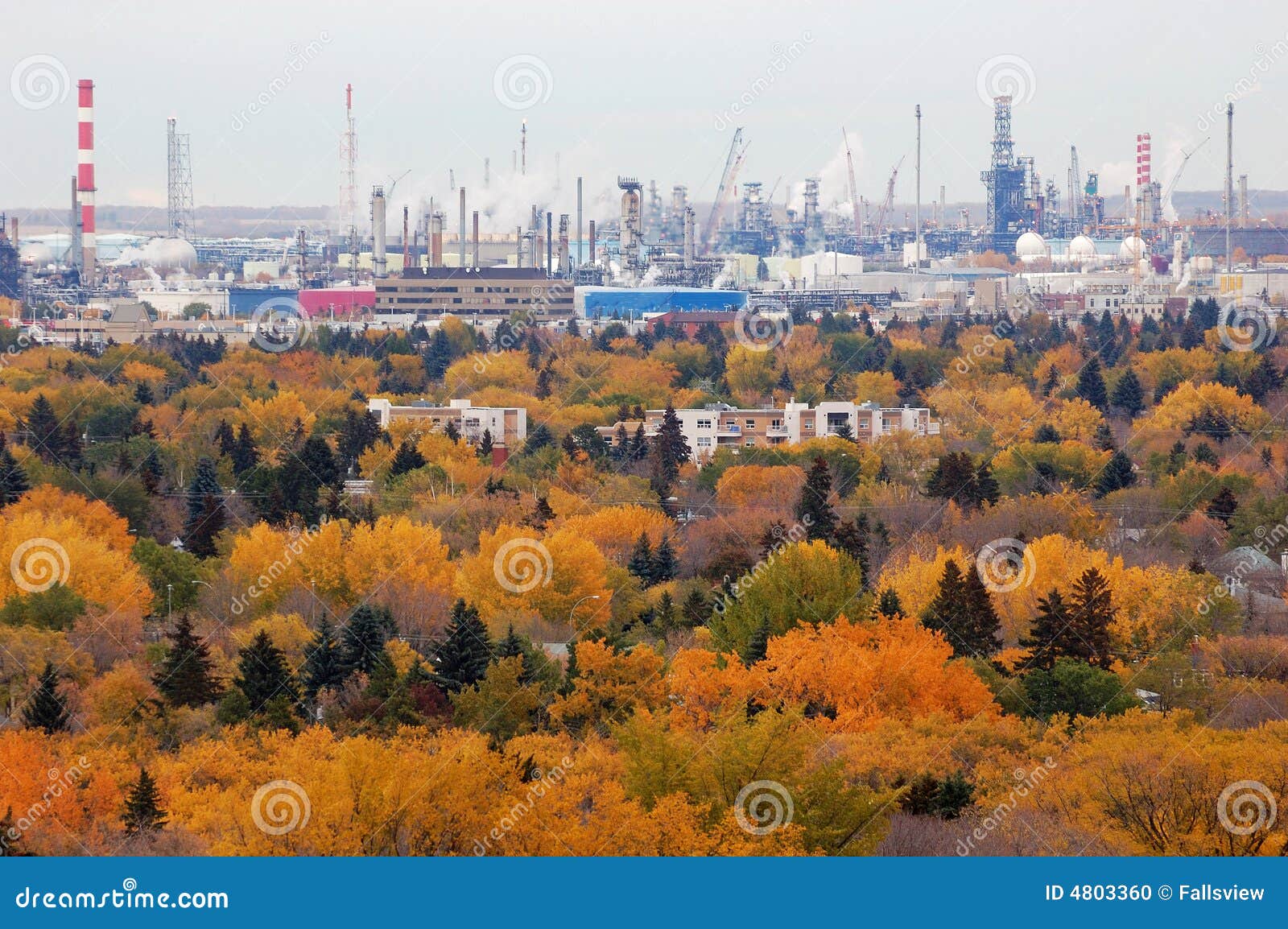 Autumn edmonton stock photo. Image of scene, clouds, refinery - 4803360