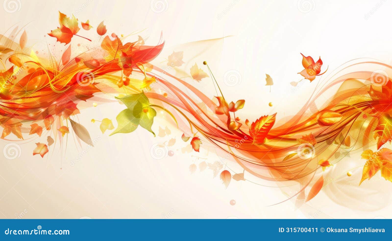 Autumn Elegance: Abstract Fall Leaves Swirl Background Design Stock ...