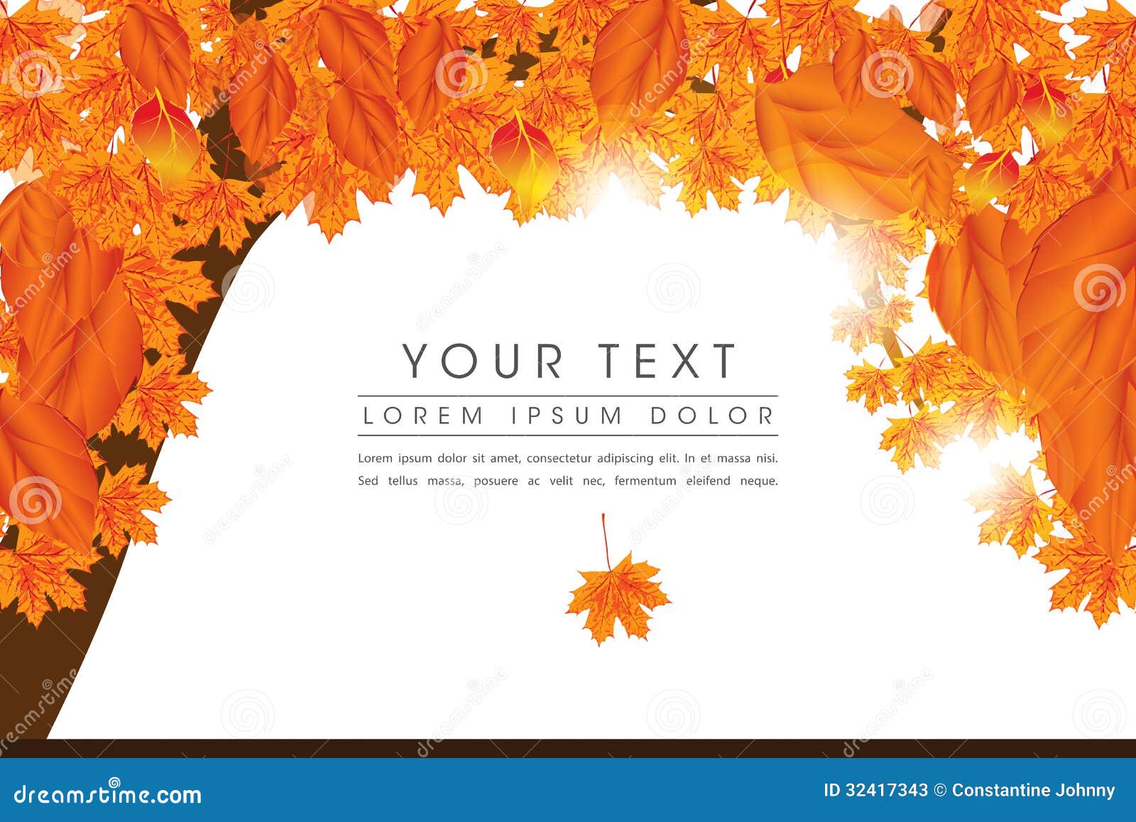 Autumn Elements Page Layout Design Stock Vector - Illustration of ...