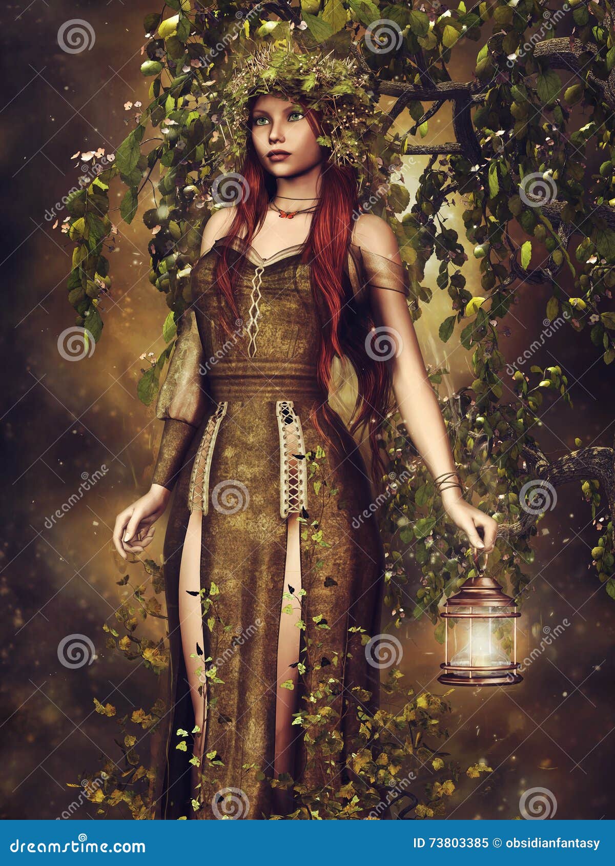 Autumn elf stock illustration. Illustration of fall, fantasy - 73803385