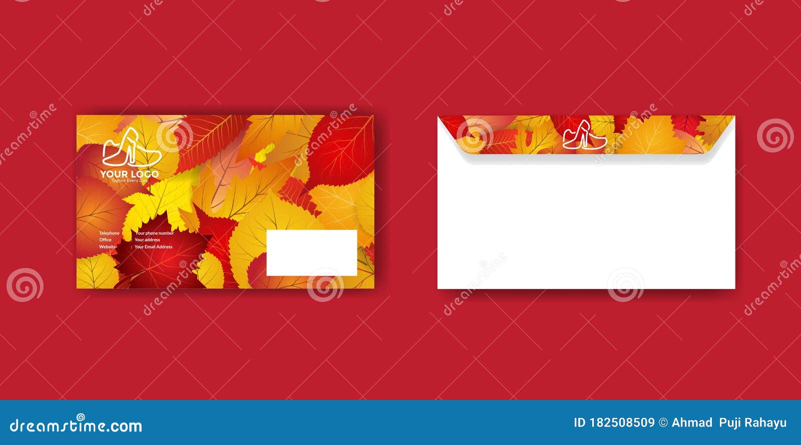Autumn Envelope Design Template - Vector Stock Vector - Illustration of ...