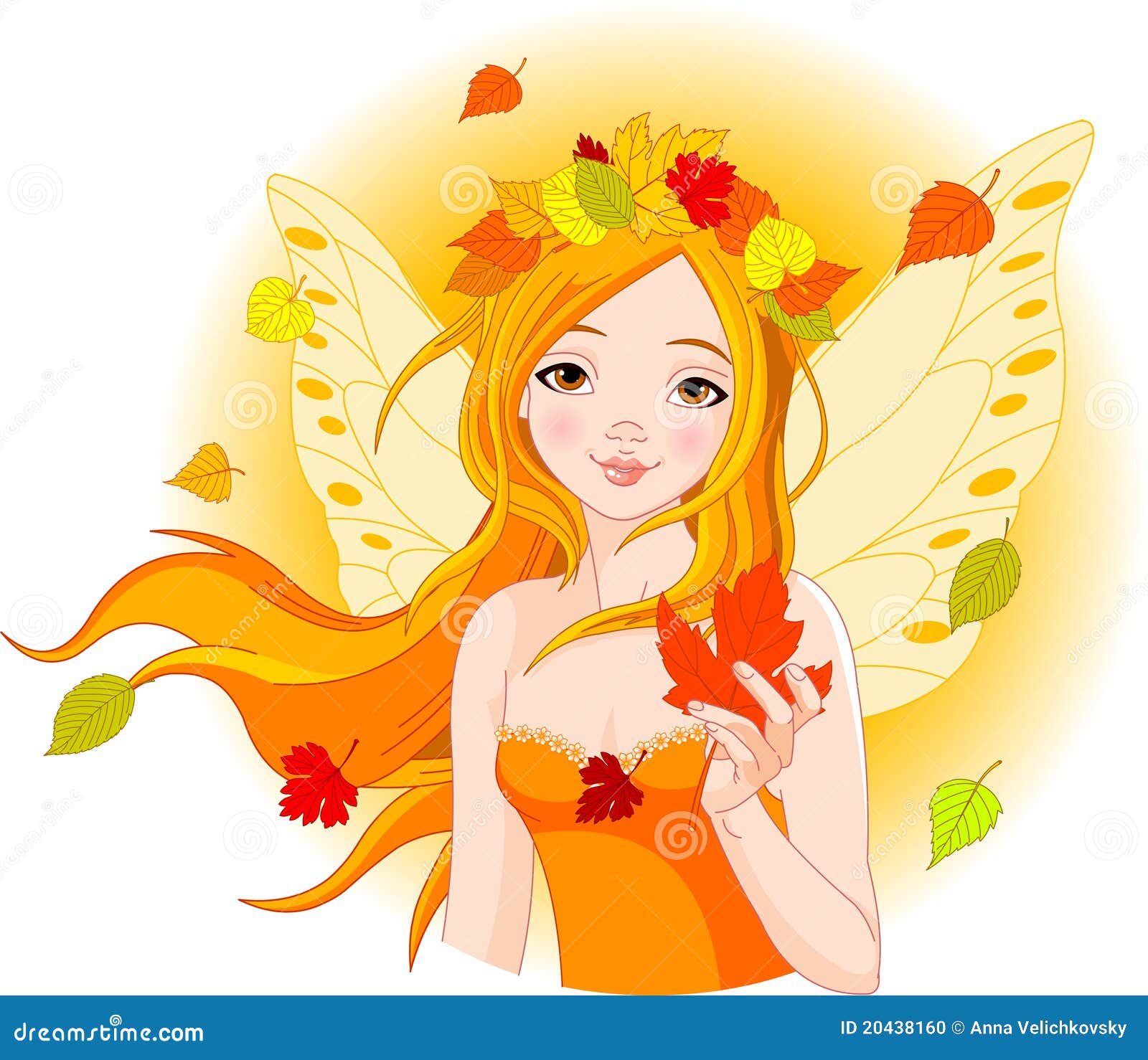 Autumn fairy with leaf stock vector. Illustration of design - 20438160