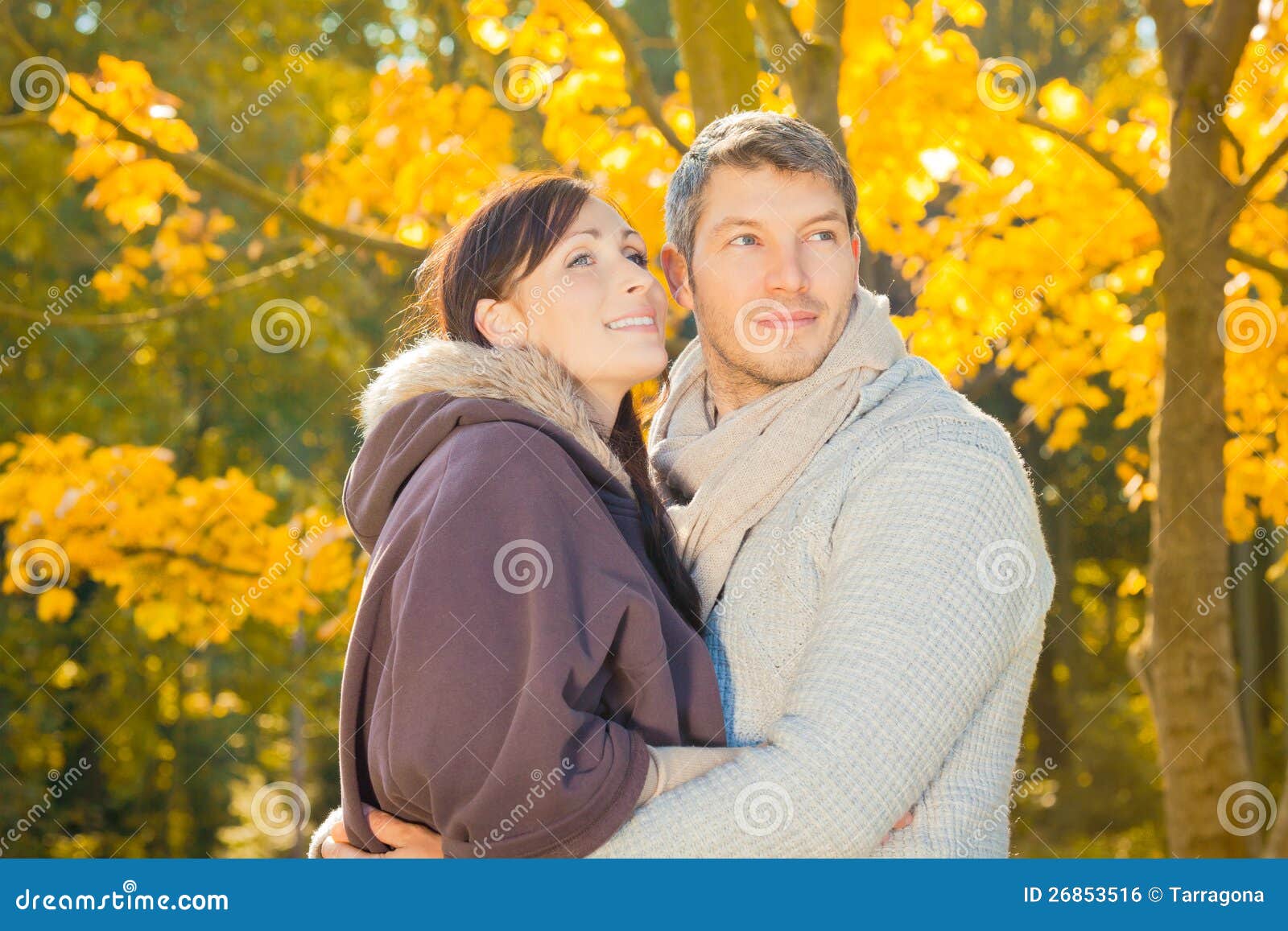 Autumn fall couple stock photo. Image of park, holiday - 26853516