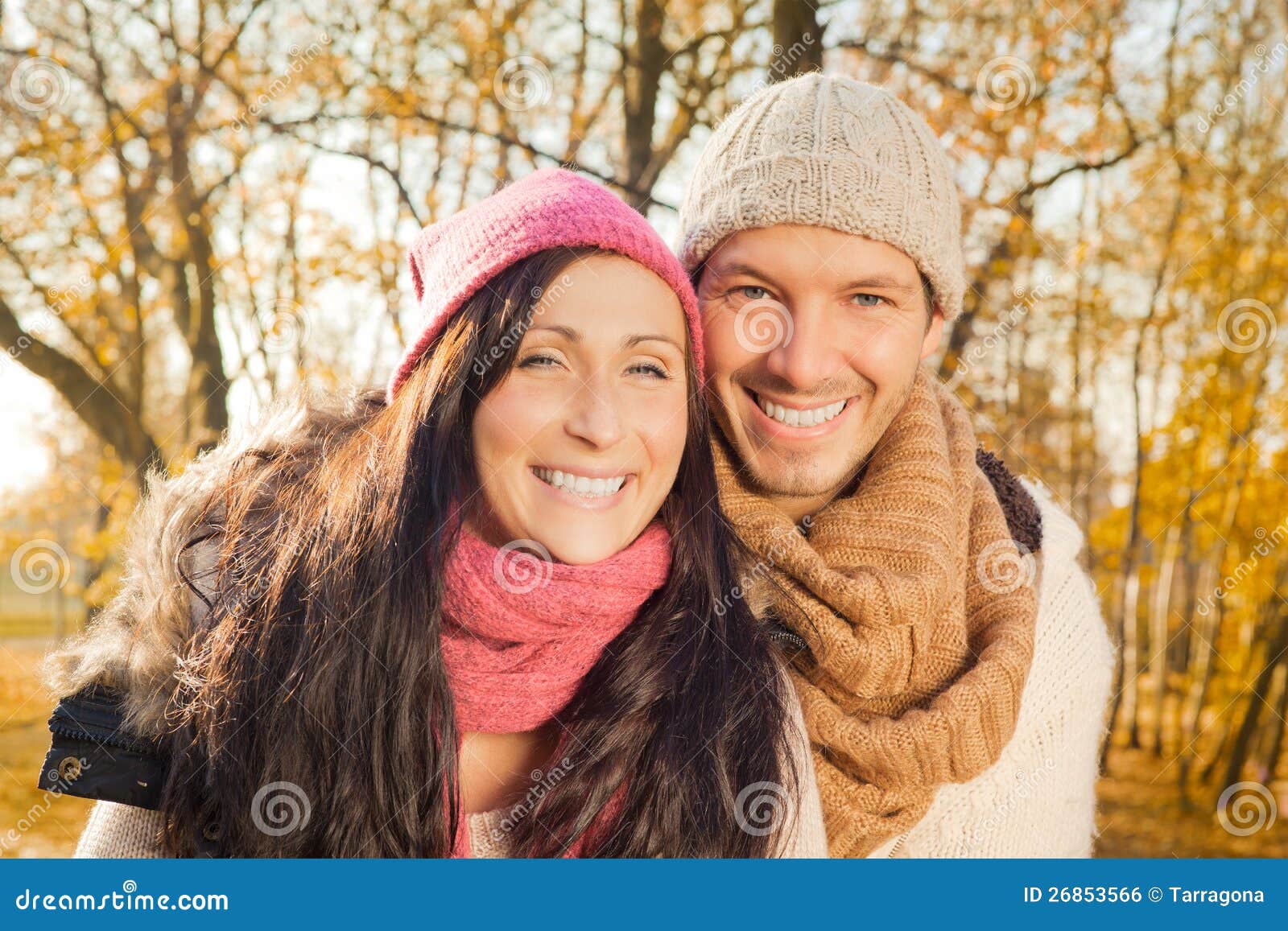 Autumn fall couple stock photo. Image of girl, female - 26853566