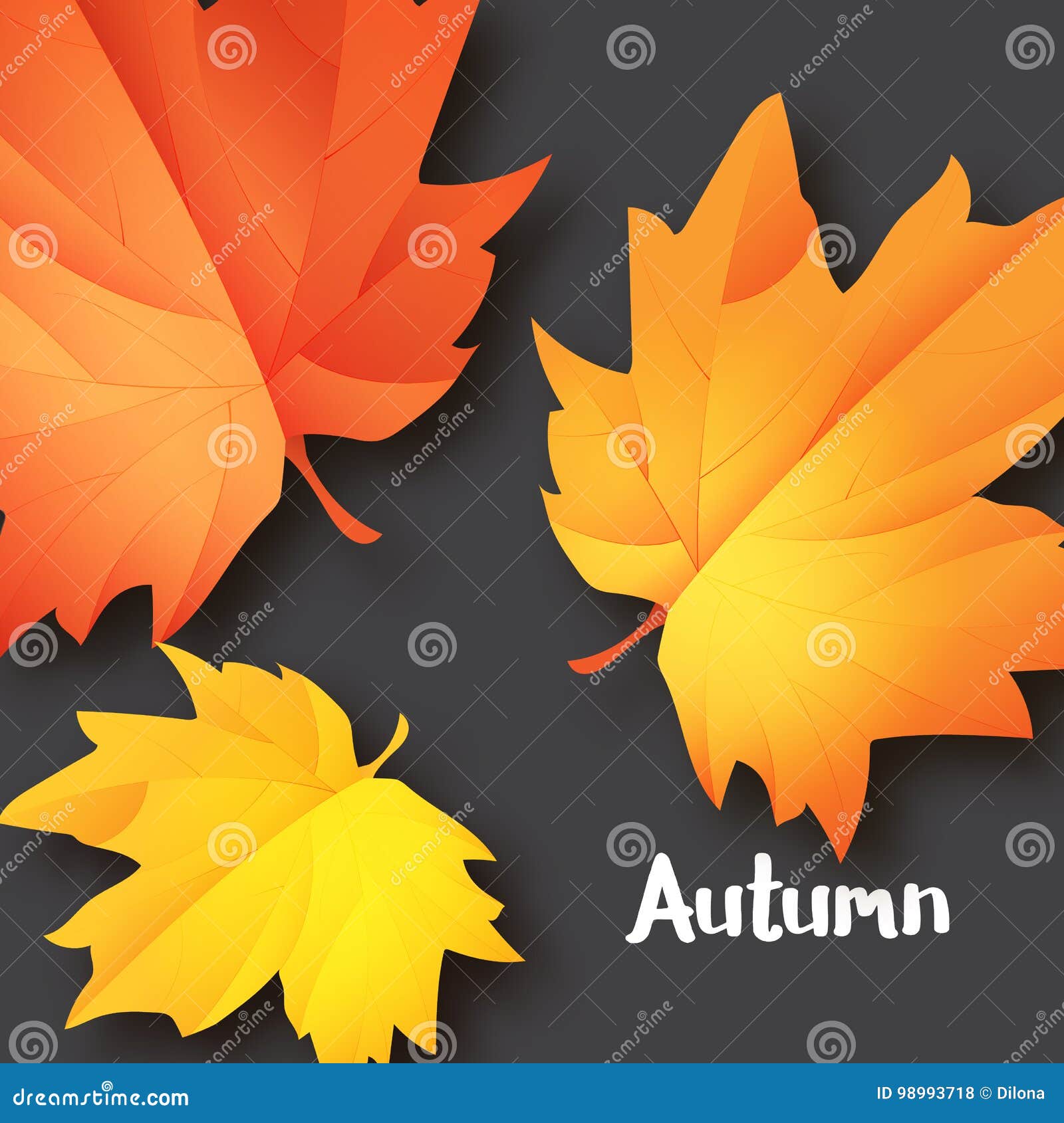 Autumn Typographic. Fall Leaf. Vector Illustration EPS 10 Stock ...