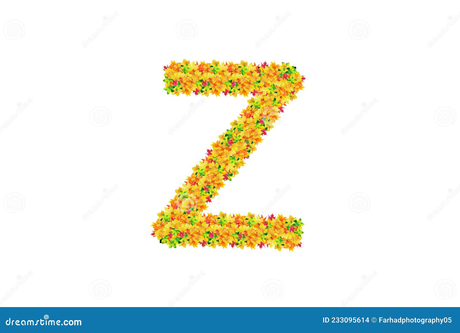 Autumn Fall Leaves Alphabet Z, Alphabet of Autumn Leaves, Letter Made ...