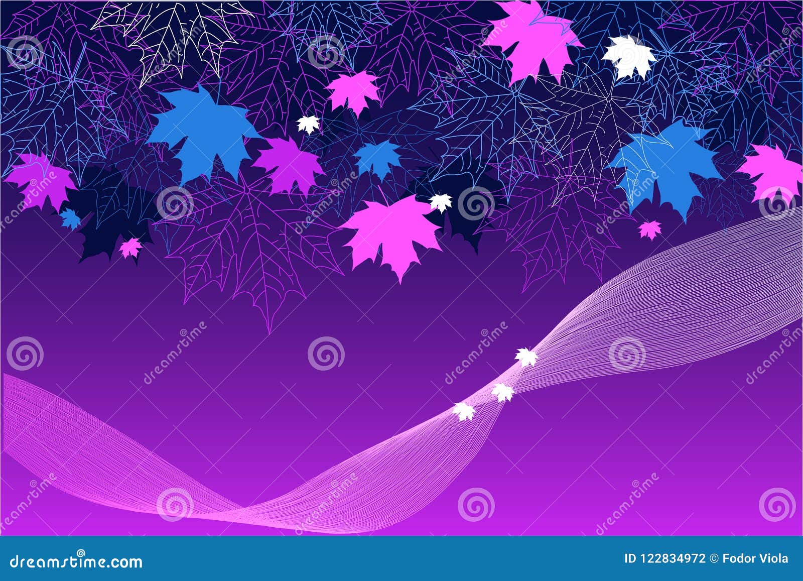 Autumn Vector Background. Purple and Blue Stock Vector - Illustration ...