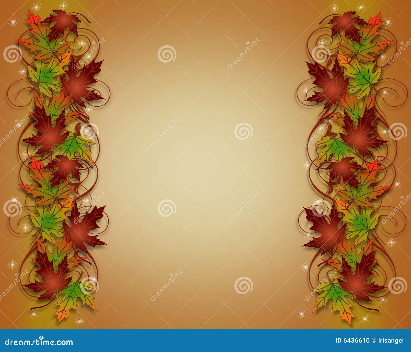 Autumn Fall Leaves Thanksgiving Border Stock Illustration ...